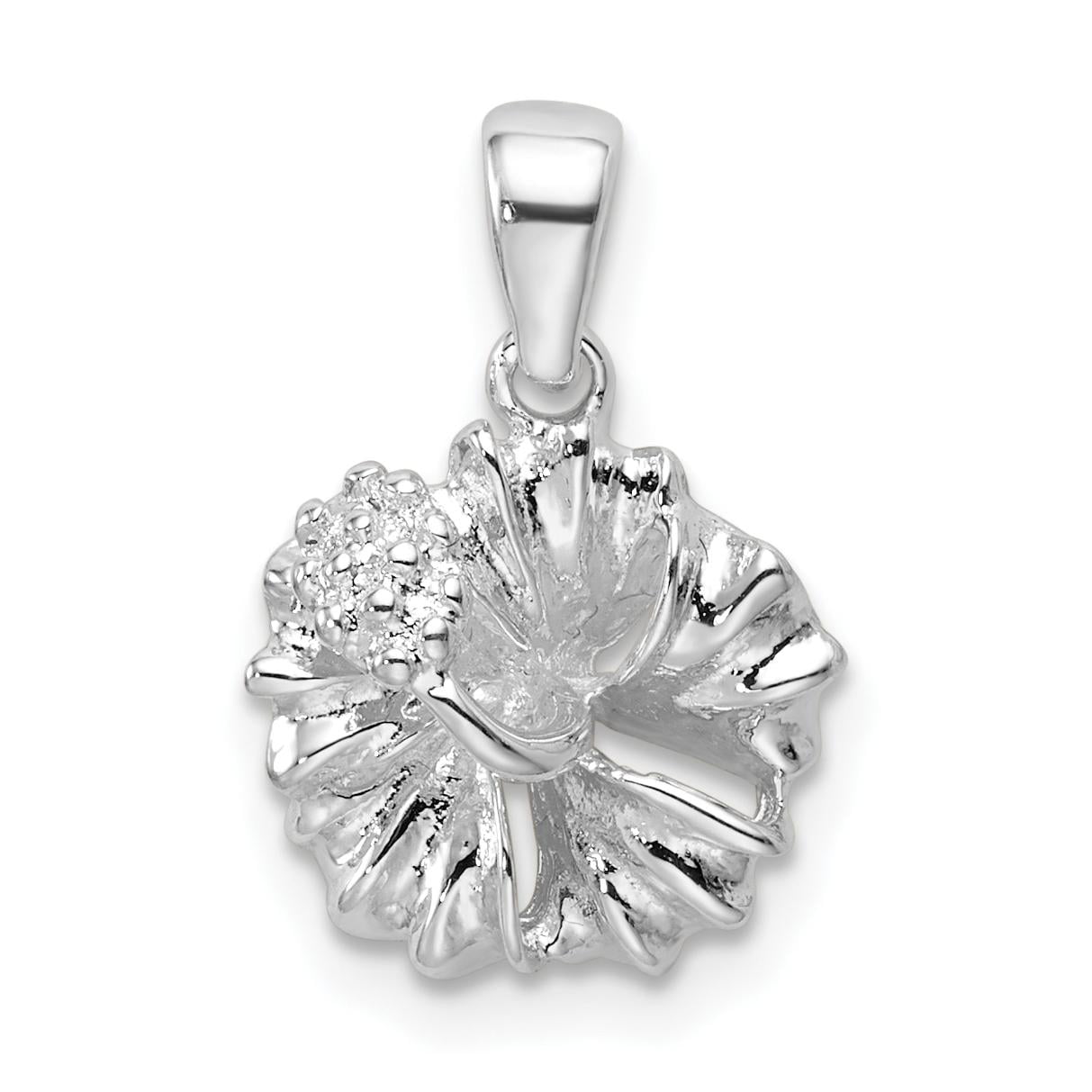 Million Charms 925 Sterling Silver Polished Hibiscus Flower Pendant ...