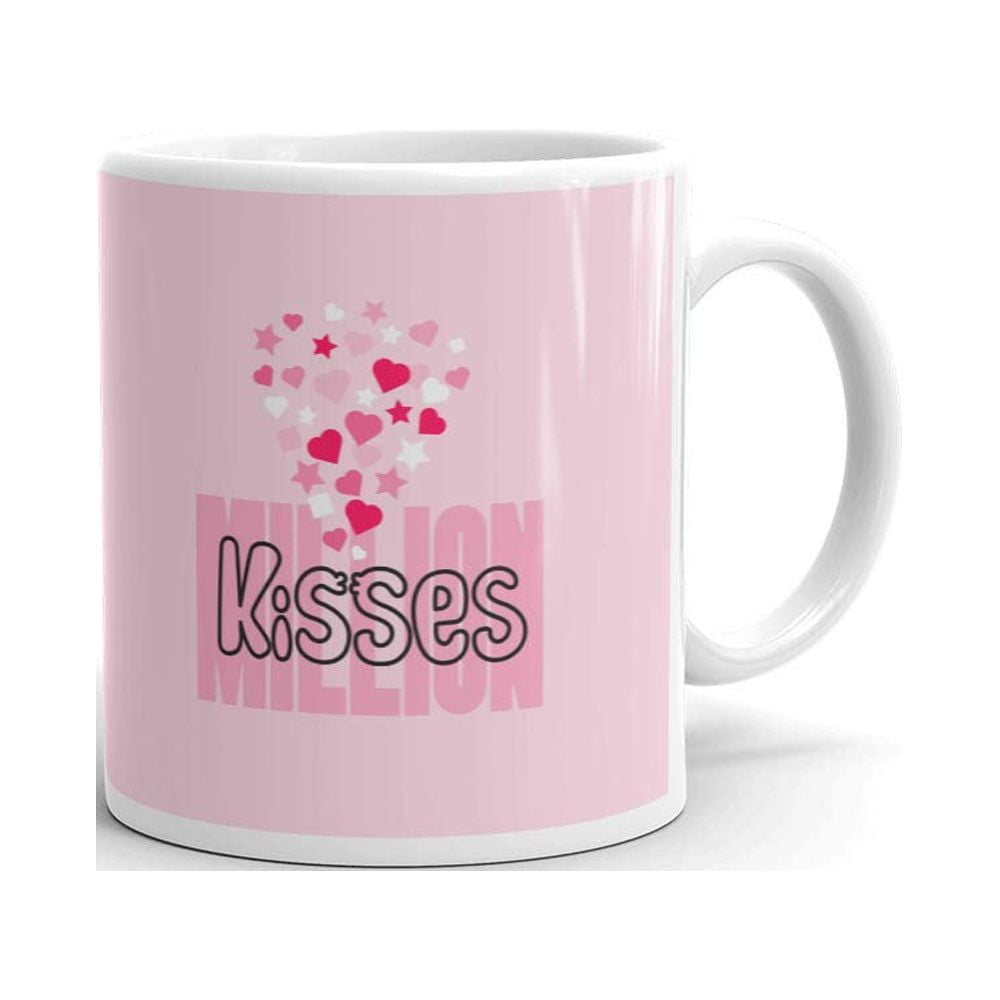 Million Kisses Handwritten Coffee Tea Ceramic Mug Office Work Cup T