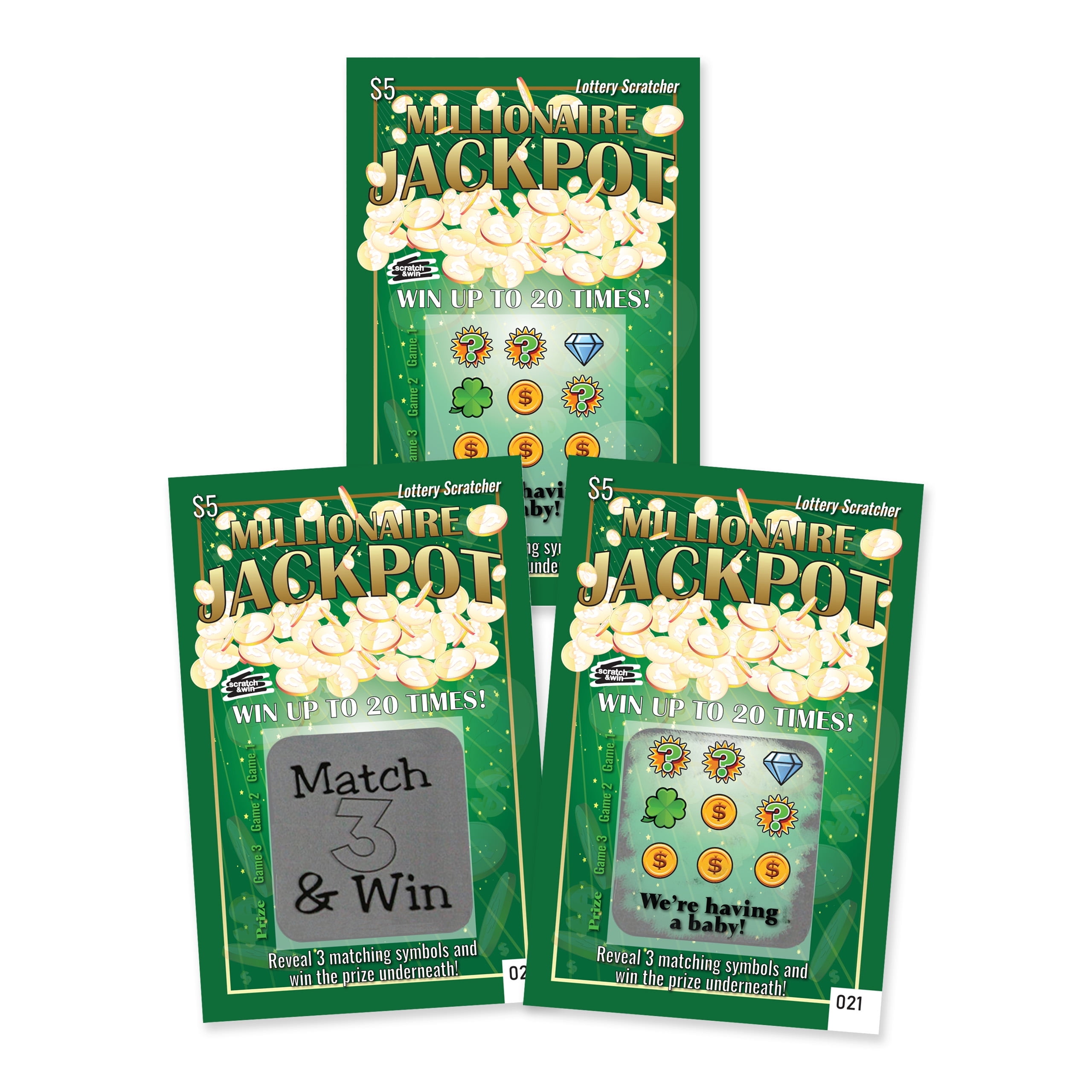 My Scratch Offs Green Millionaire Jackpot Pregnancy Announcement ...