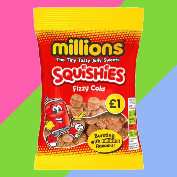Millions Squishies Fizzy Cola Jelly Sweets Sugar Coated 120g - Walmart.com