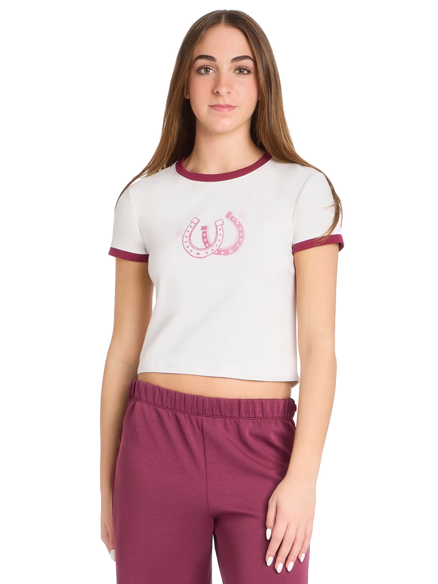 Mills by Millie Bobby Brown Women's Graphic Ringer T-Shirt, Sizes XXS ...