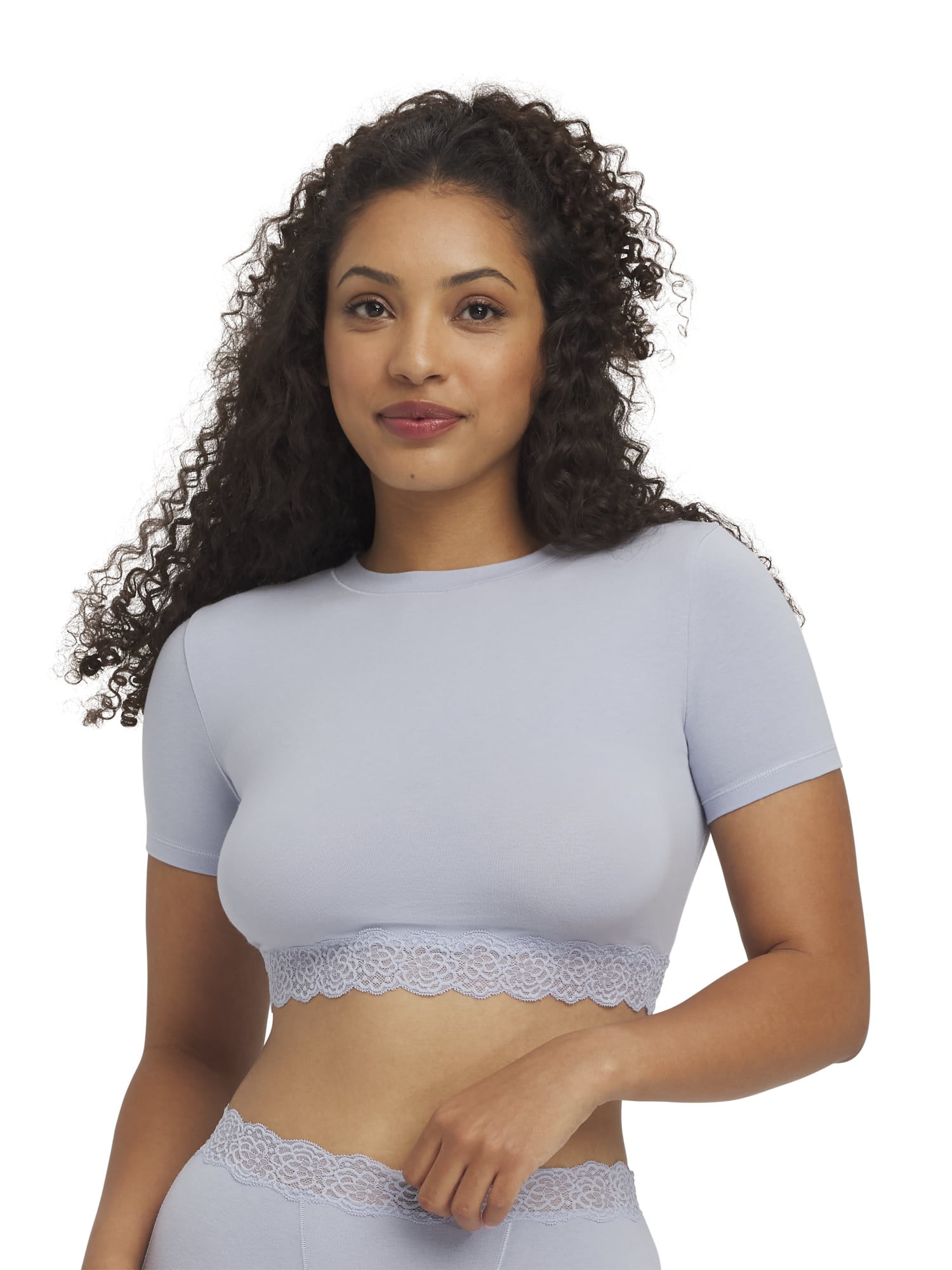 Mills by Millie Bobby Brown Women's Lacy Cotton Tee, Sizes XS-XXXL ...