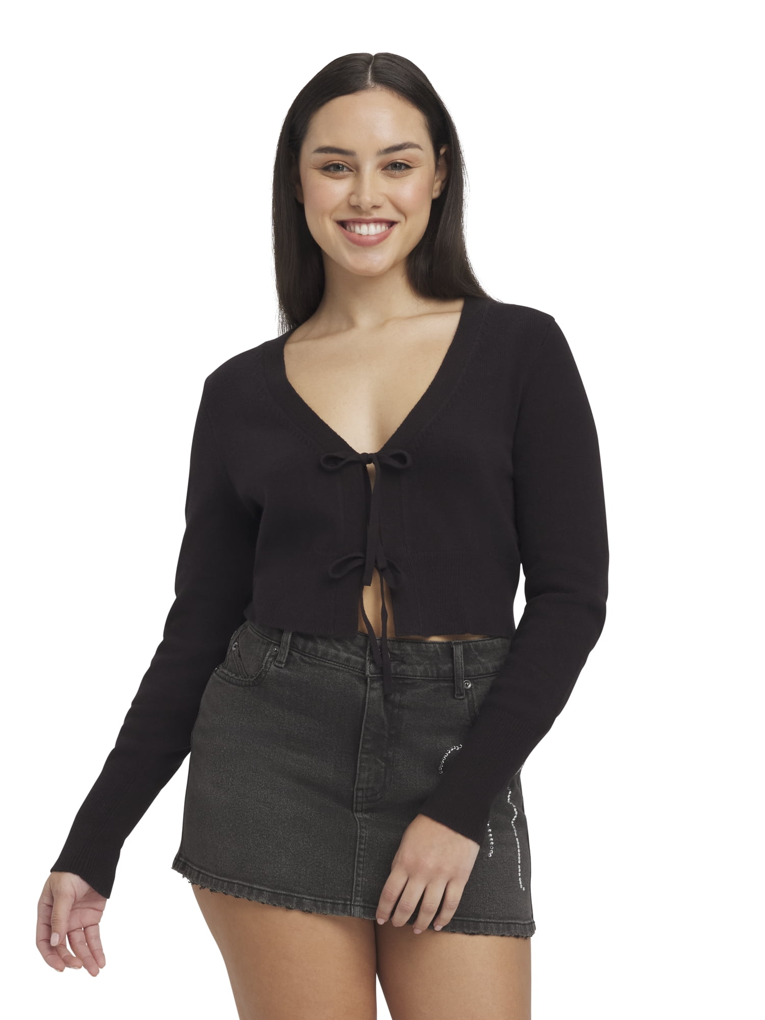 Mills by Millie Bobby Brown Women's Long Sleeve Crop Cardigan, Sizes ...