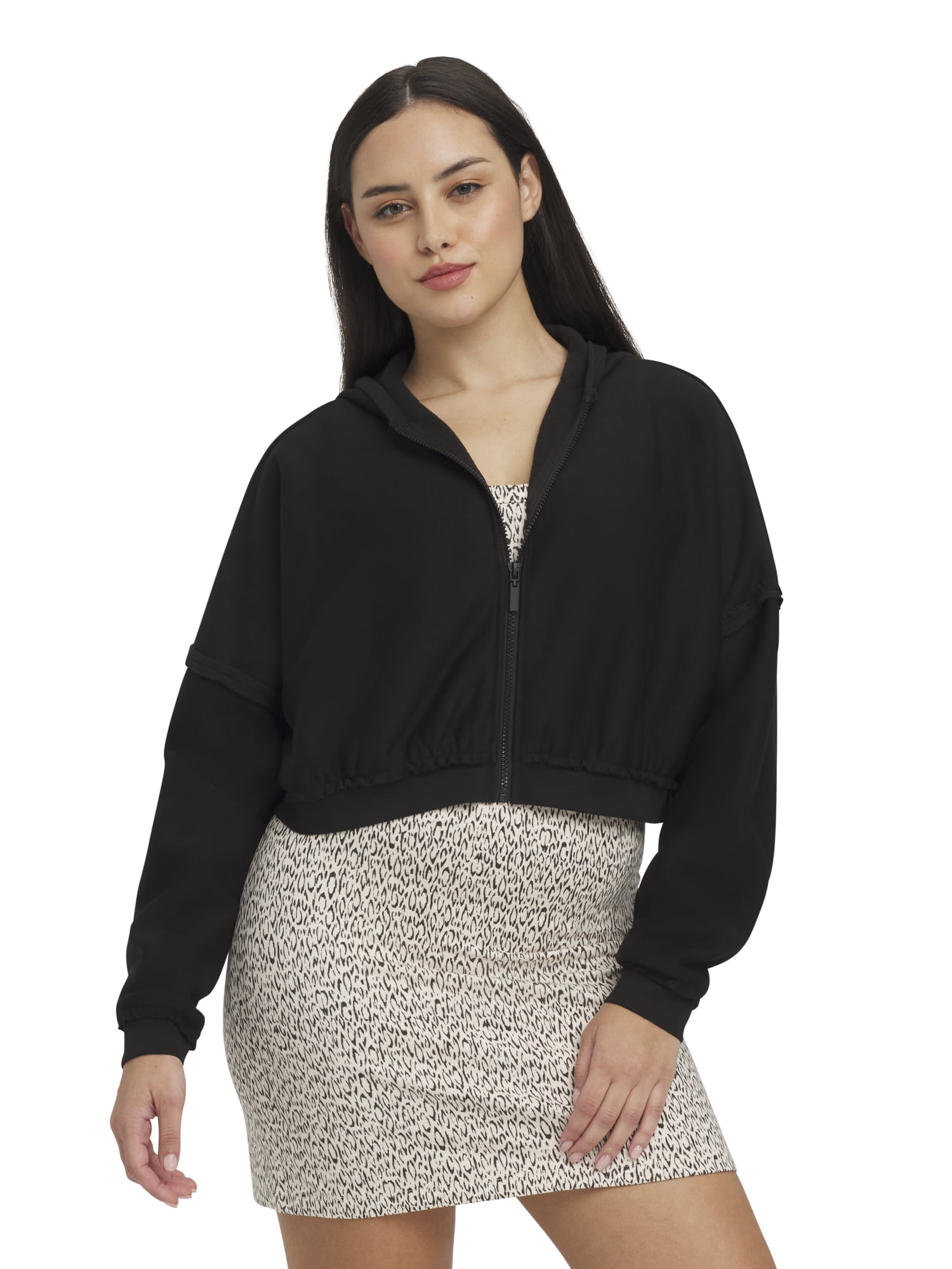 Mills by Millie Bobby Brown Women's Long Sleeve Crop Hoodie, Sizes XXS ...