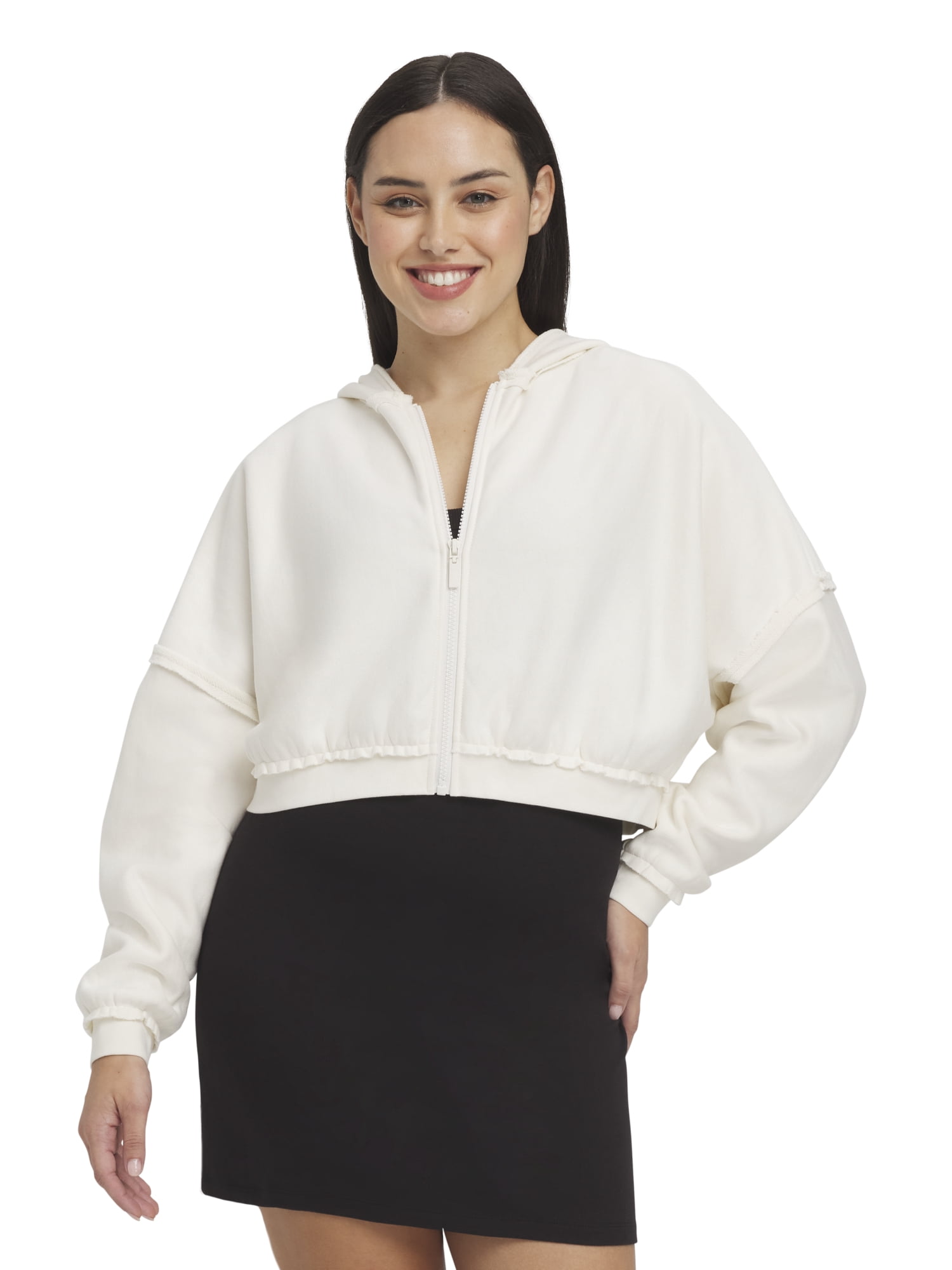 Mills by Millie Bobby Brown Women's Long Sleeve Crop Hoodie, Sizes XXS ...