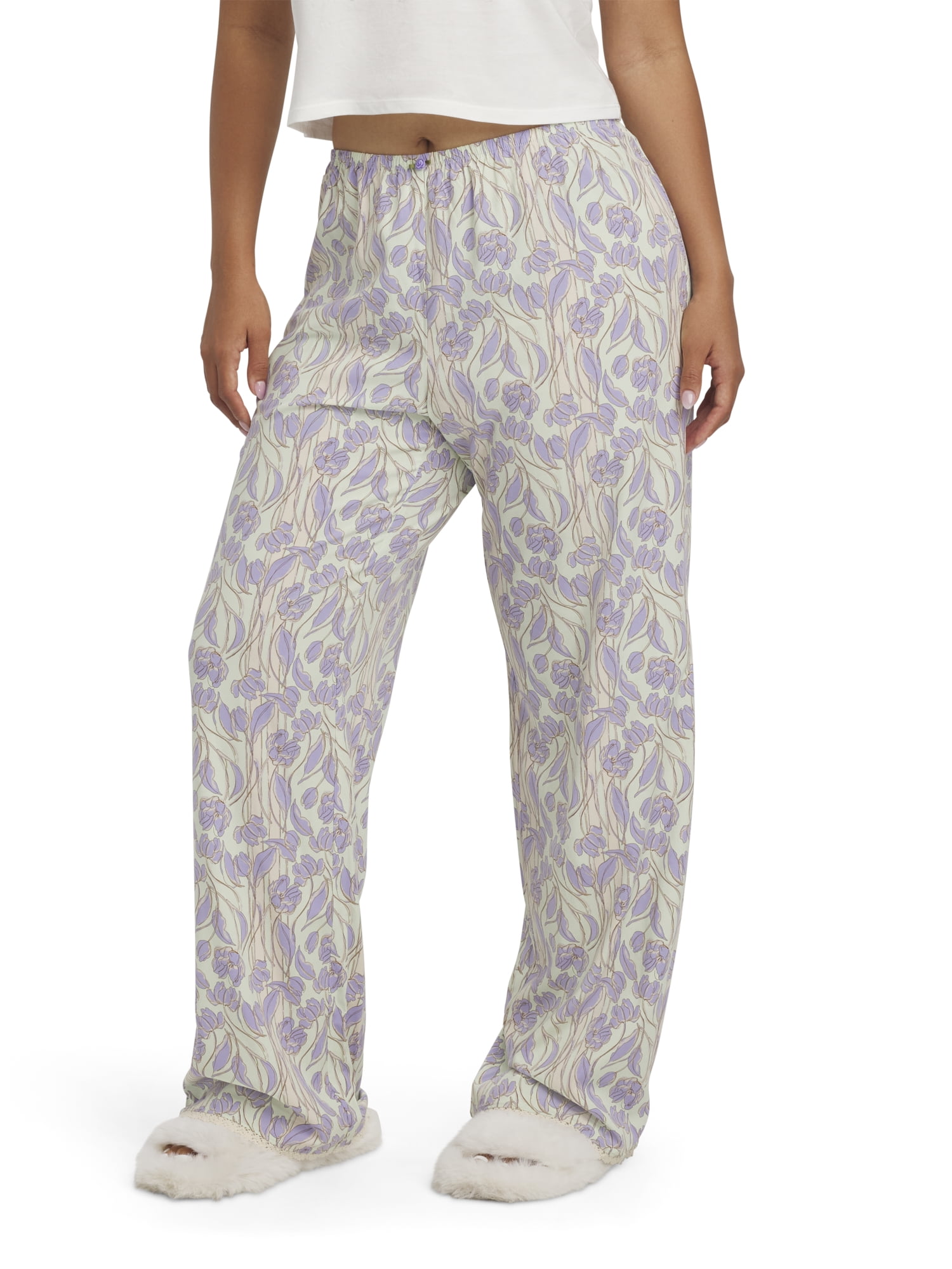 Mills by Millie Bobby Brown Women's Sleep Printed Rayon Pant with Lace ...