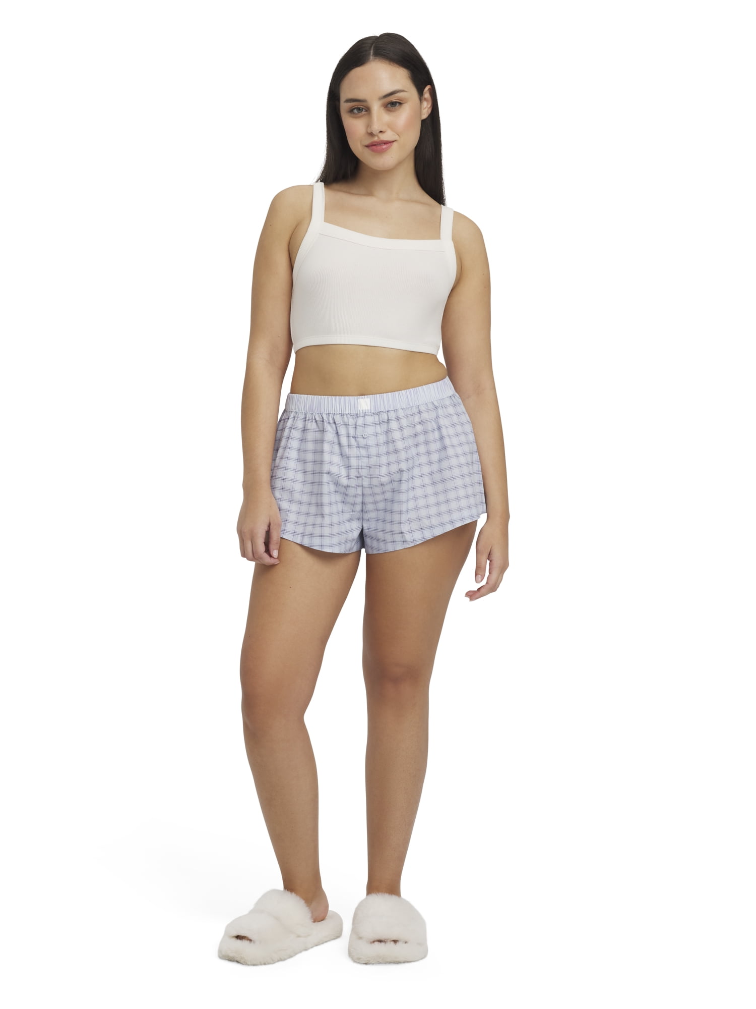 Mills by Millie Bobby Brown Women's Sleep Rib Bralette and Poplin Boxer ...