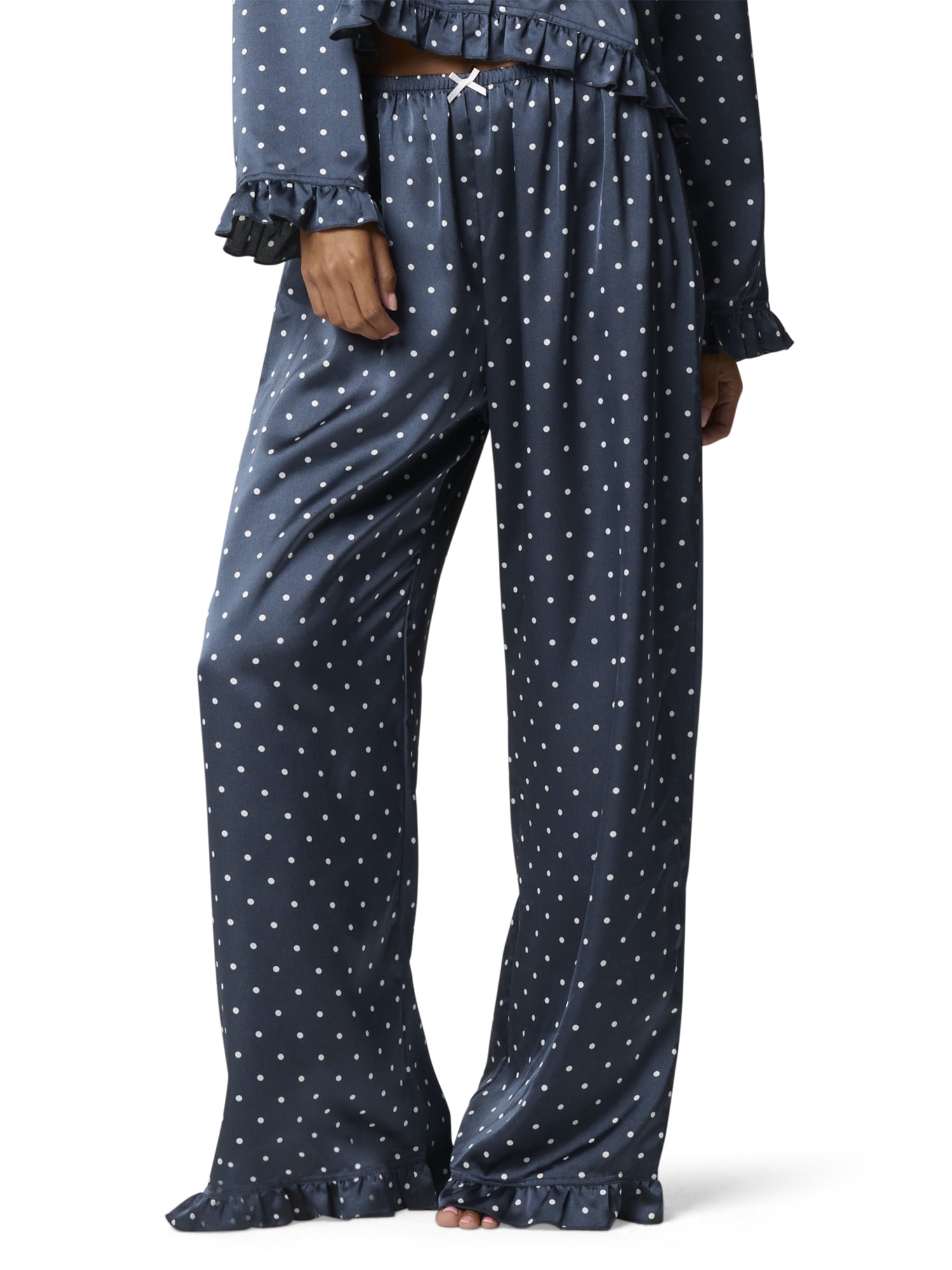 Mills by Millie Bobby Brown Women's Sleep Satin Woven Pant with Ruffle ...
