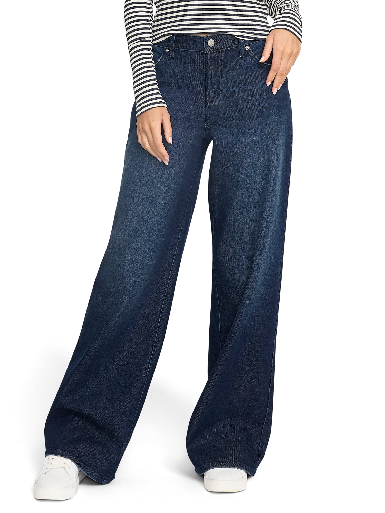 Mills by Millie Bobby Brown Women's Wide Leg Denim Jeans, Sizes 00-18 ...