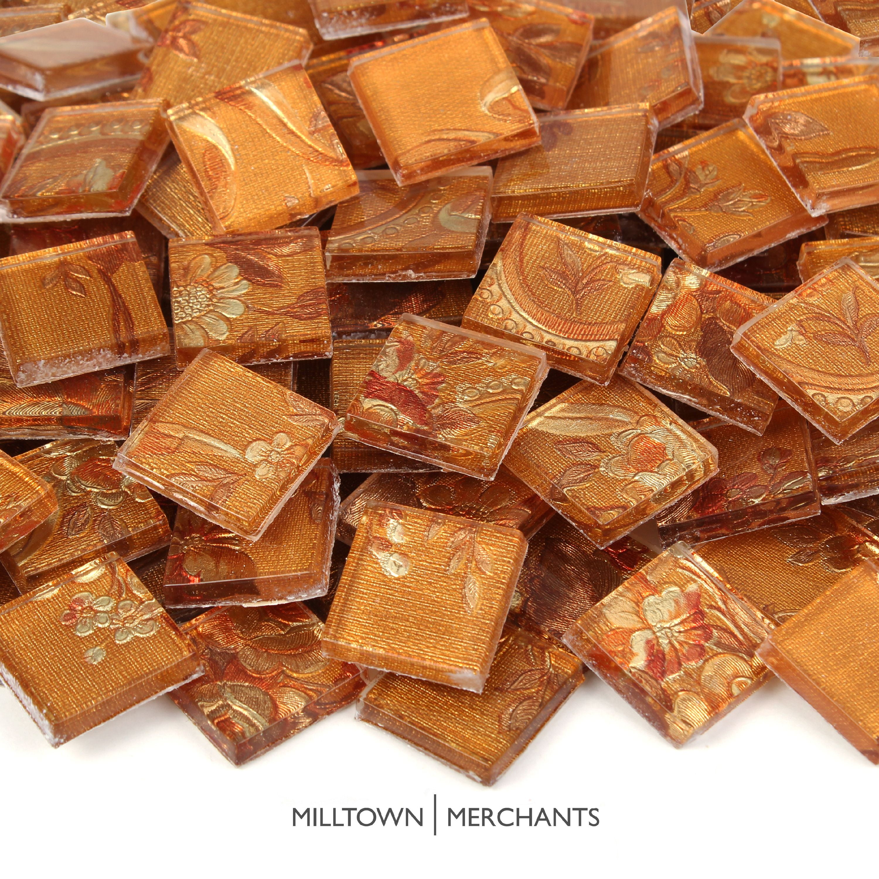 Milltown Merchants Amber Essence Foil Tile 3/4 Inch Mosaic Tile (1 lb ...