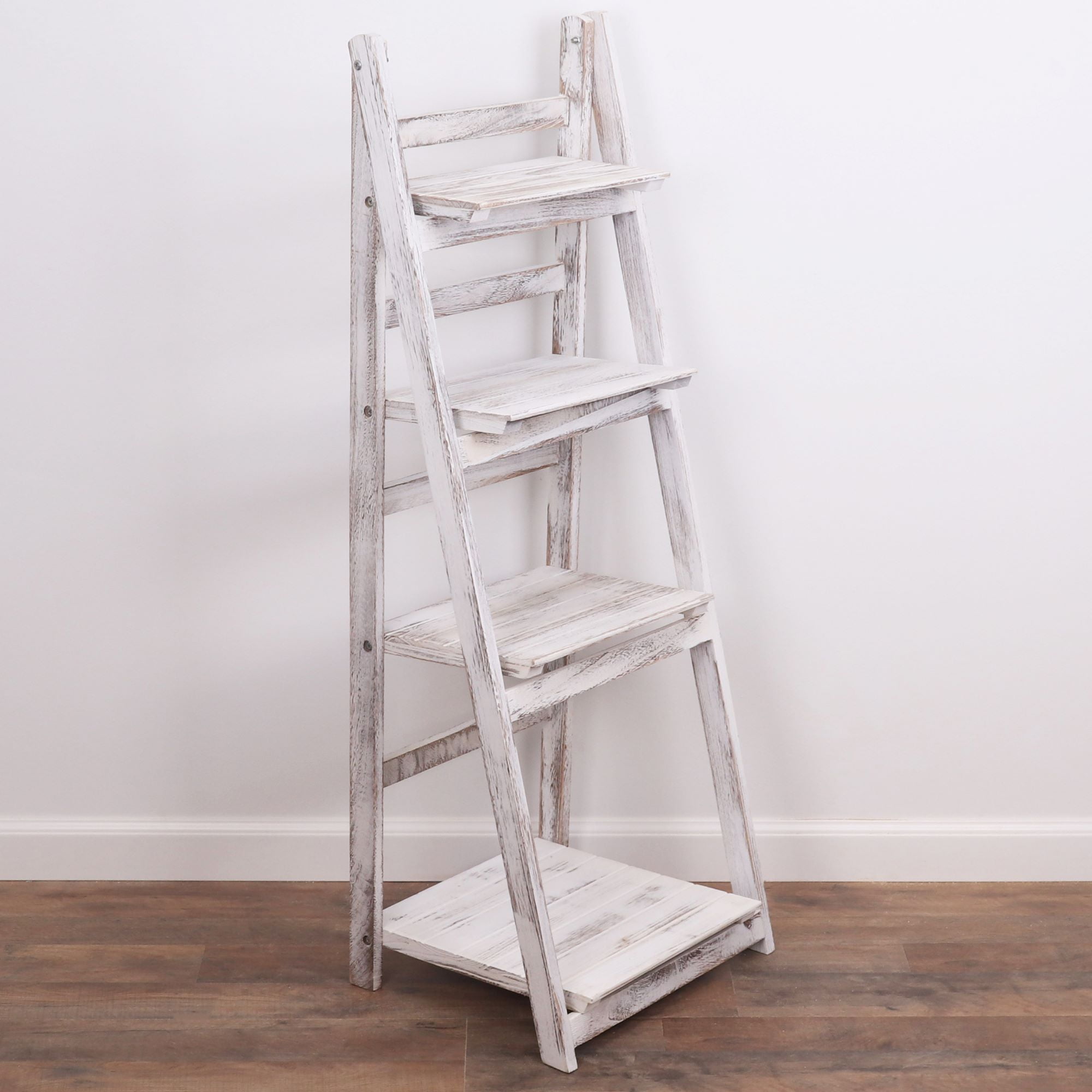 Milltown Merchants, Ladder Shelf, Distressed, White - Walmart.com