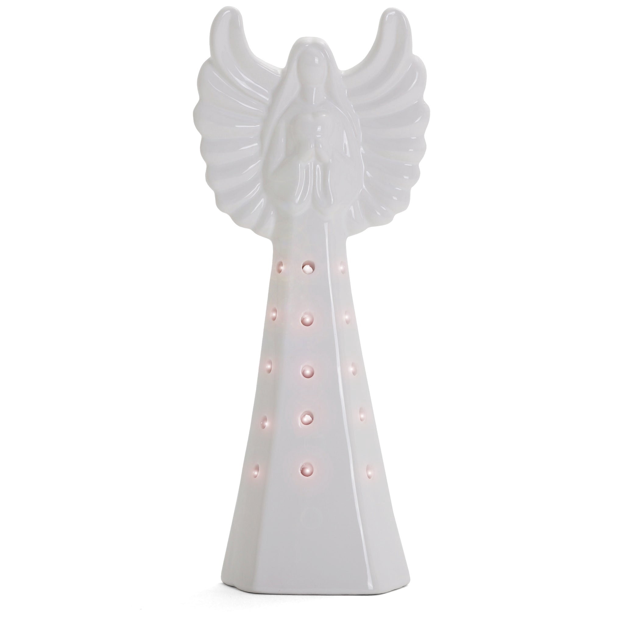 Milltown Merchants Table Top Ceramic Lighted Christmas Angel - Walmart.com