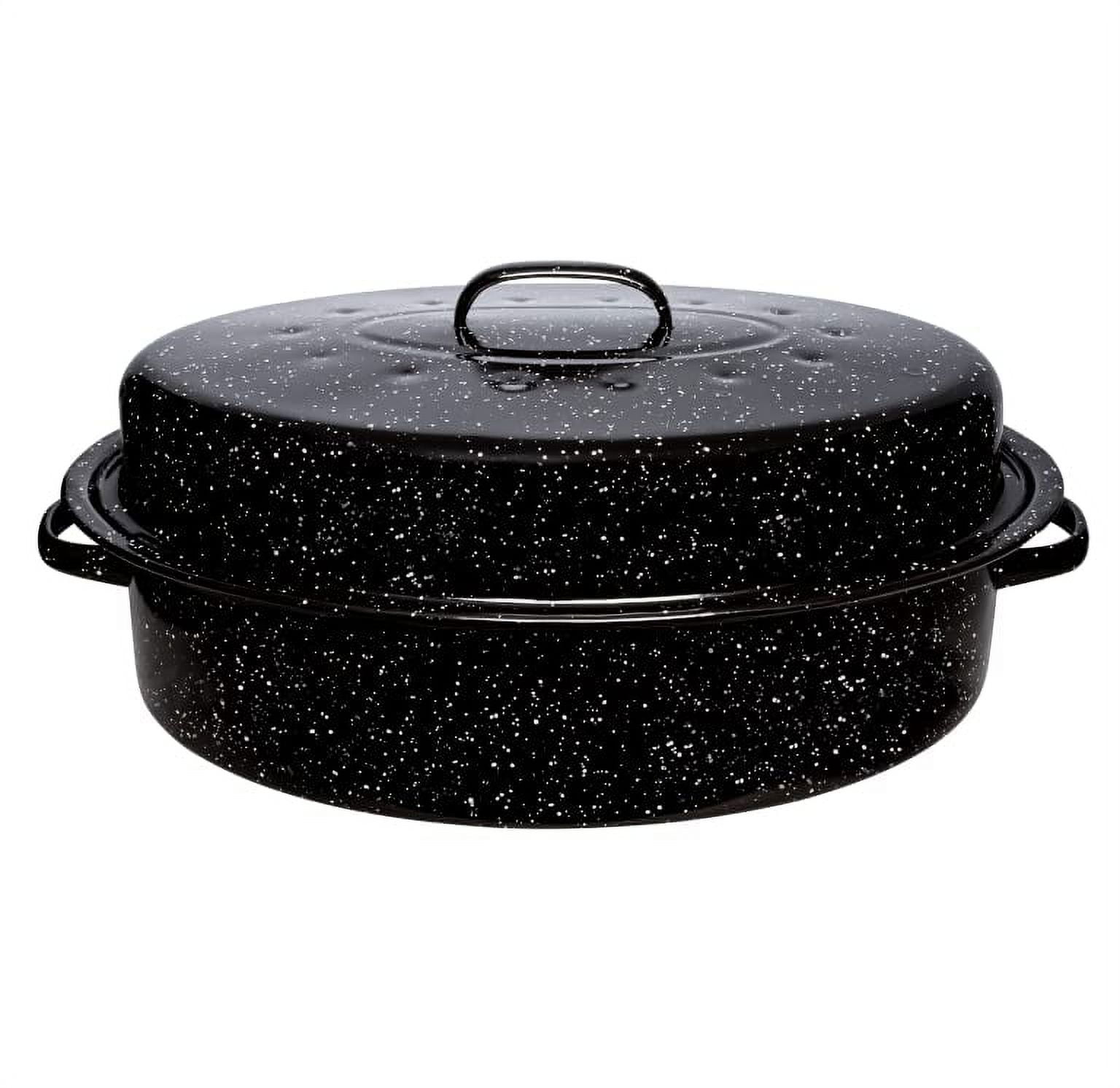 "Millvado Big Covered Heavy Duty Enamel Roasting Pan, 18"" Granite Oven ...