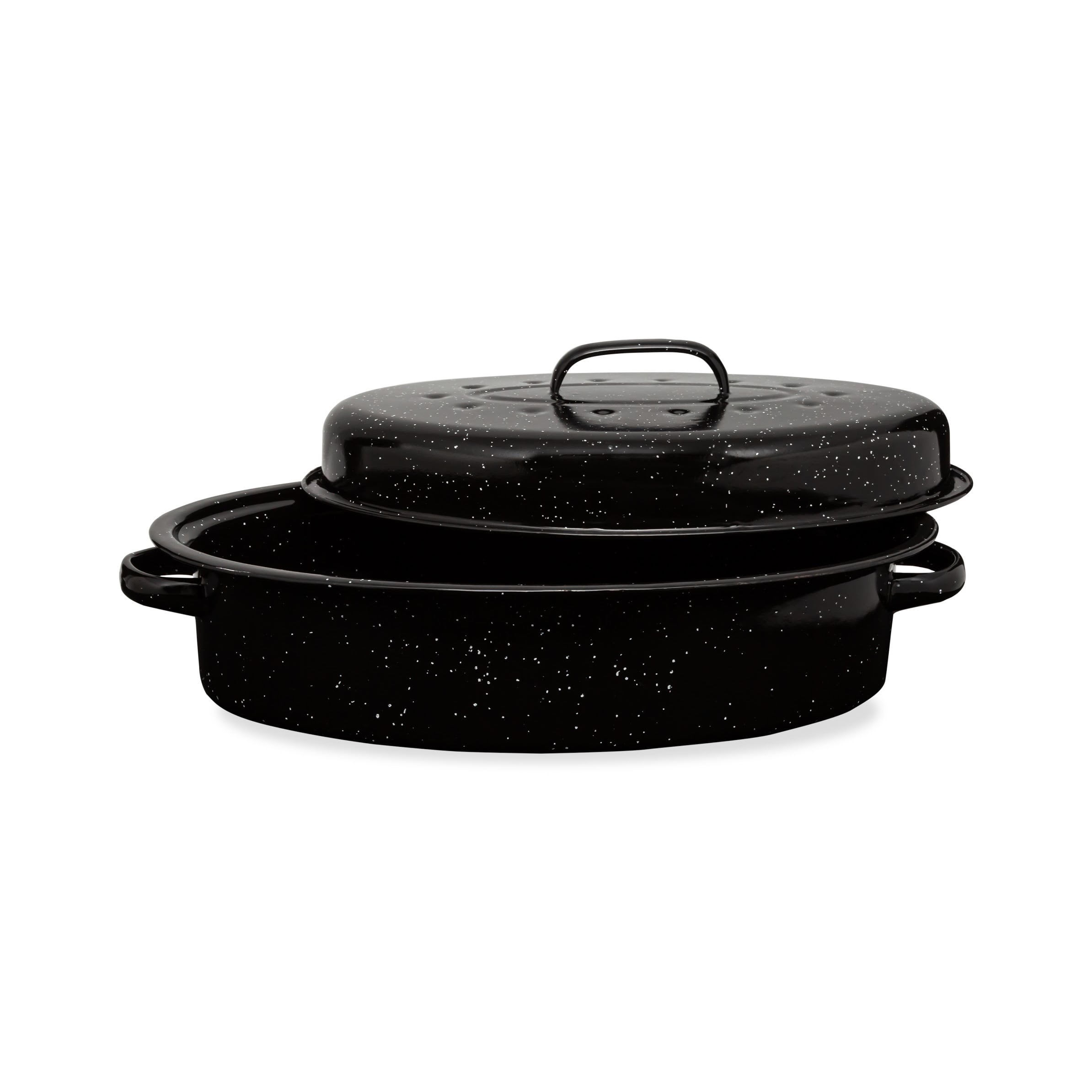 "Millvado Big Covered Heavy Duty Enamel Roasting Pan, 18"" Granite Oven ...