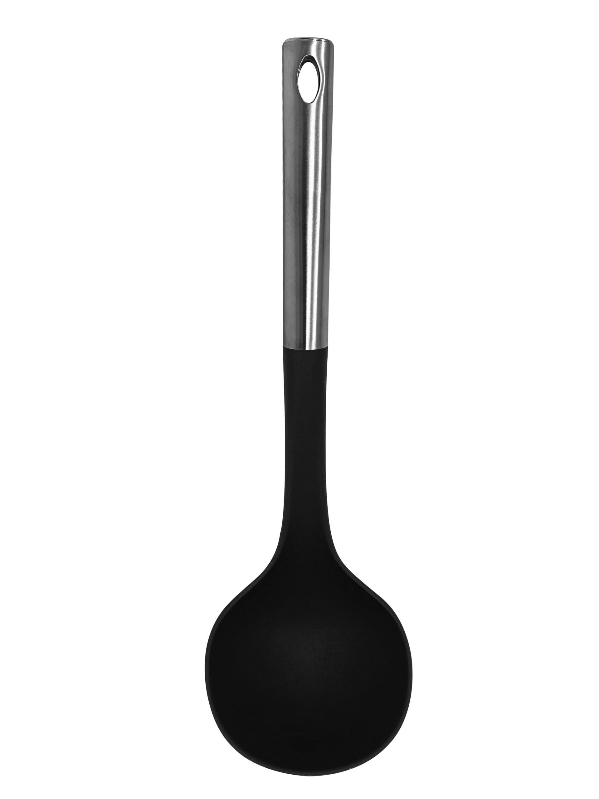 Millvado Soup Ladle, Nylon Black Ladle With Stainless Steel Handle ...