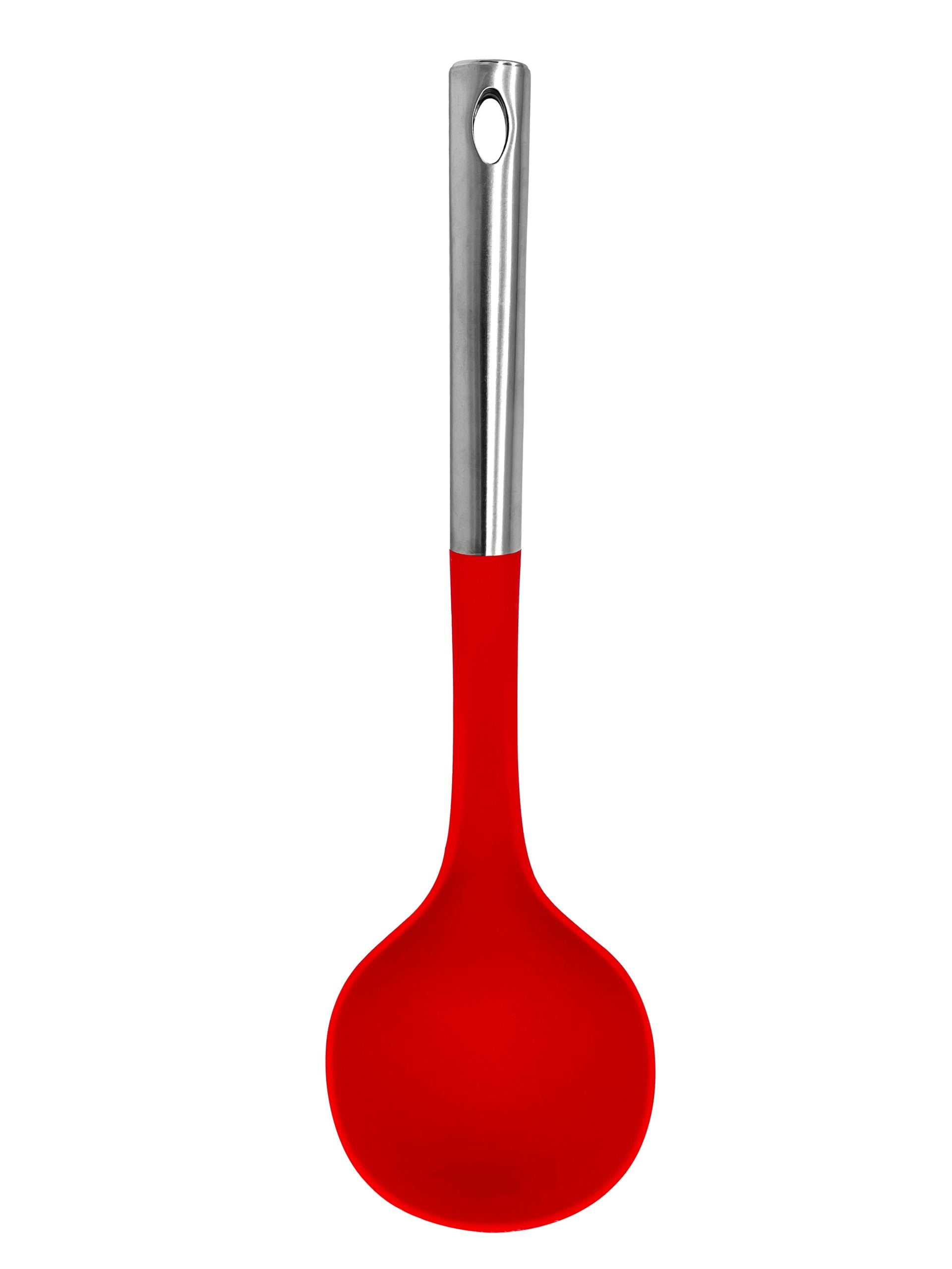 Millvado Soup Ladle,Nylon Red Ladle With Stainless Steel Handle, Long ...