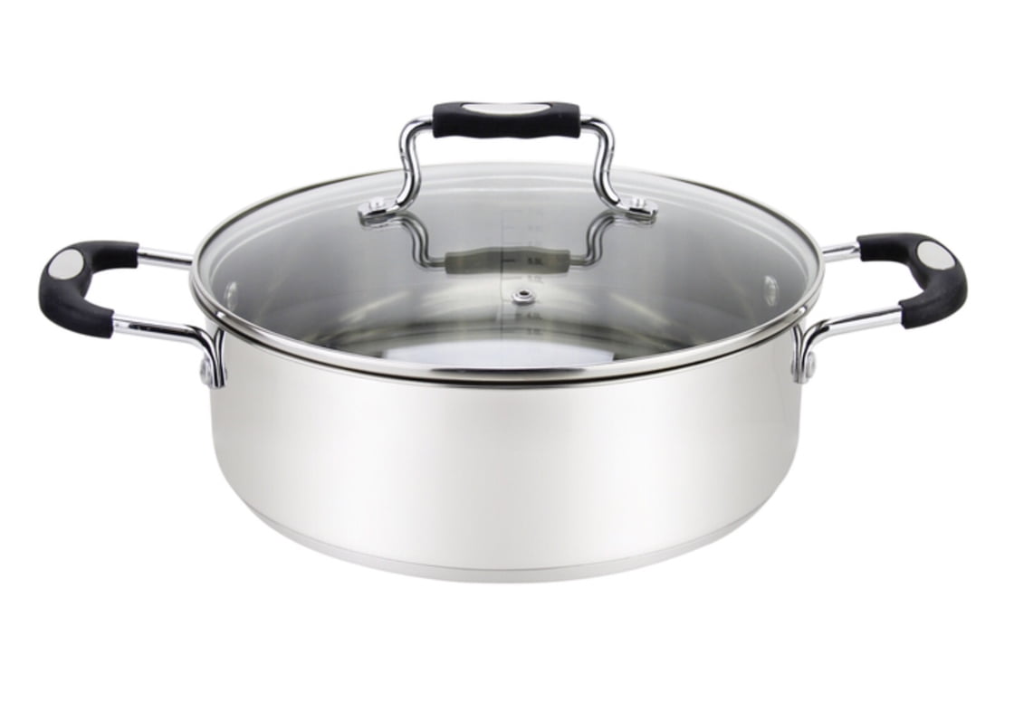 Millvado Stainless Steel Casserole Pot: Small Steel Dutch Oven,Boiling ...