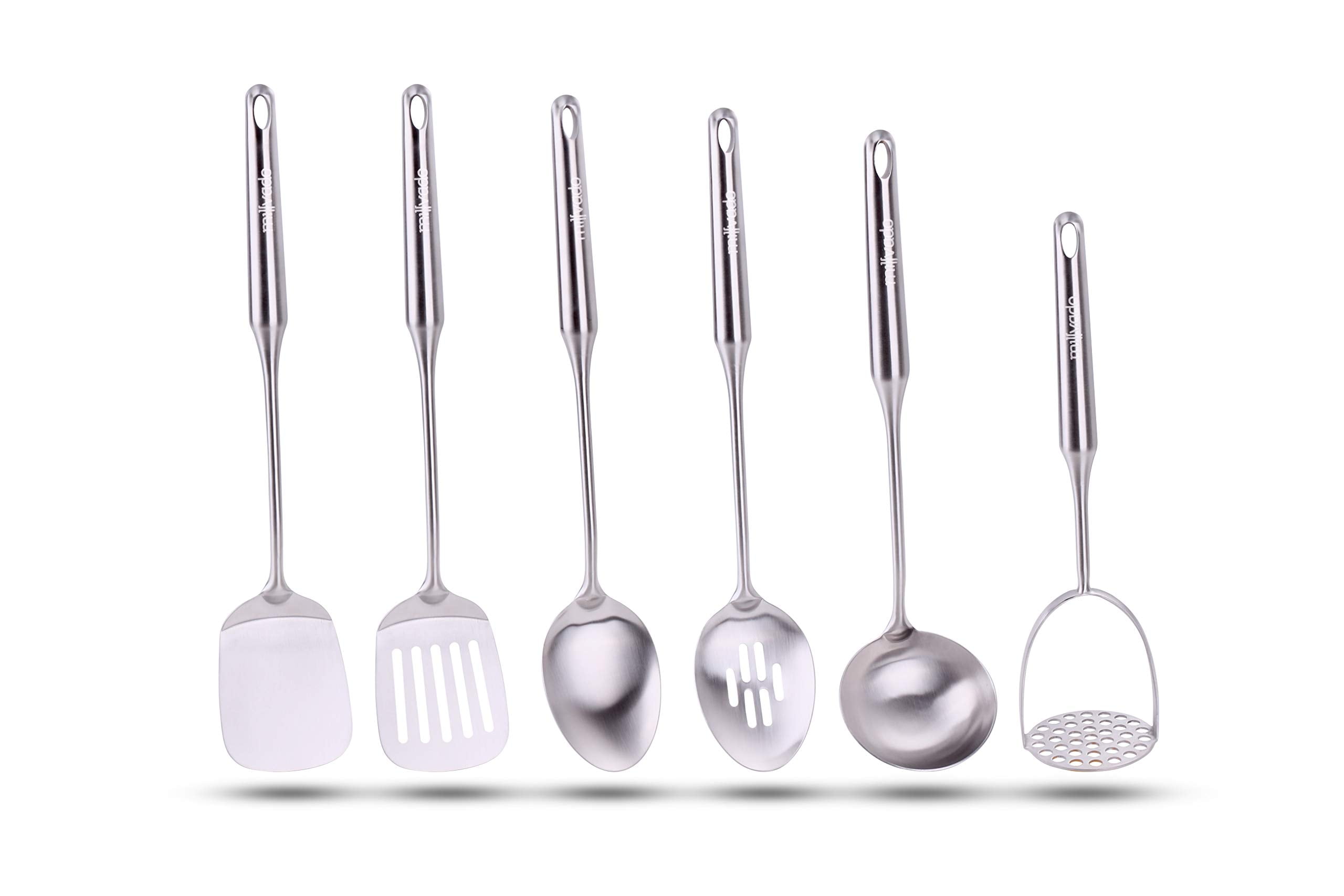 Millvado Stainless Steel Kitchen Utensil Set, Cooking Utensils, Set of ...