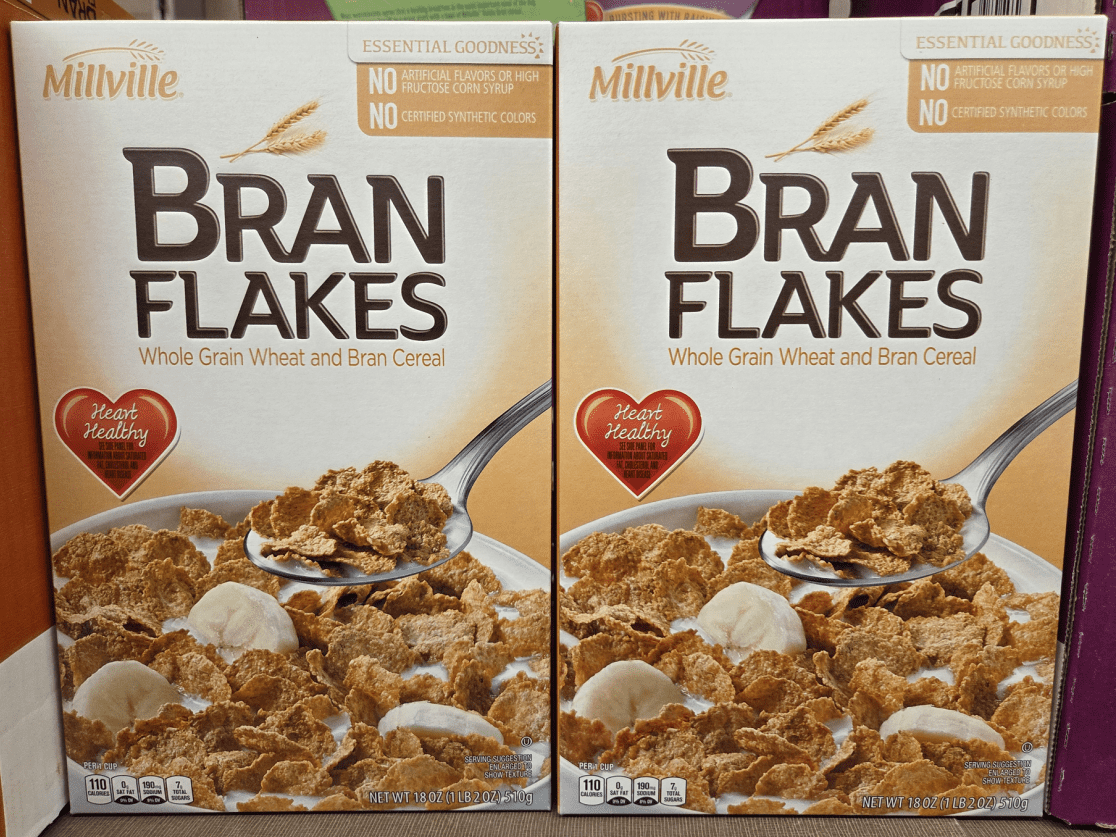 Millville Bran Flakes Whole Grain Wheat and Bran Cereal 18oz 510g (2 ...
