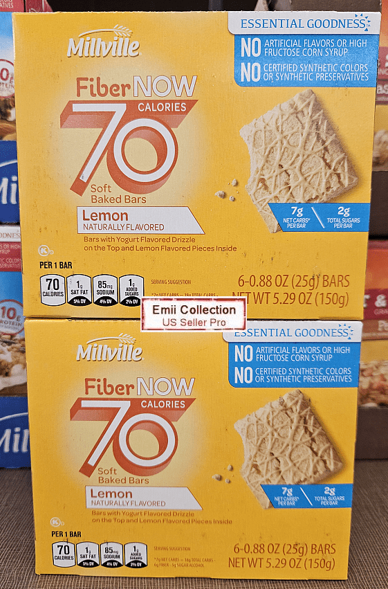 Millville Fiber NOW 70 Calories Soft Baked Bars Lemon 5.29oz 150g (2 ...