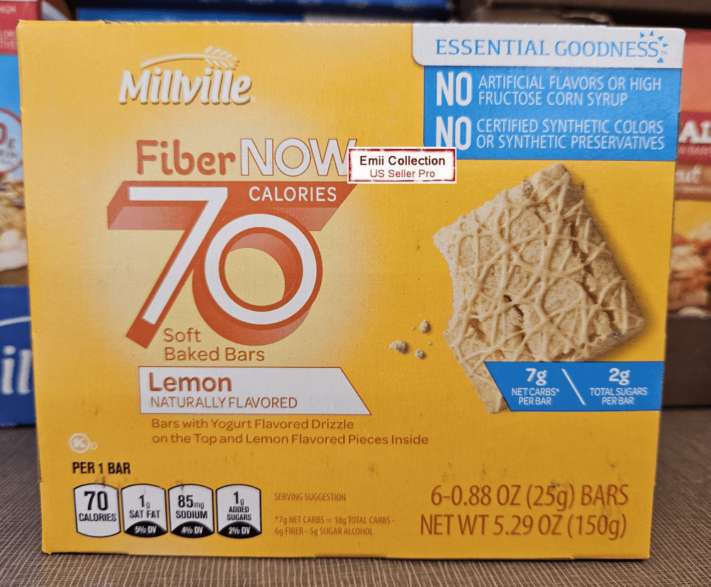 Millville Fiber NOW 70 Calories Soft Baked Bars Lemon 5.29oz 150g ...