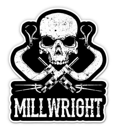 Millwright Skull - 12" Vinyl Sticker Waterproof Decal - Walmart.com