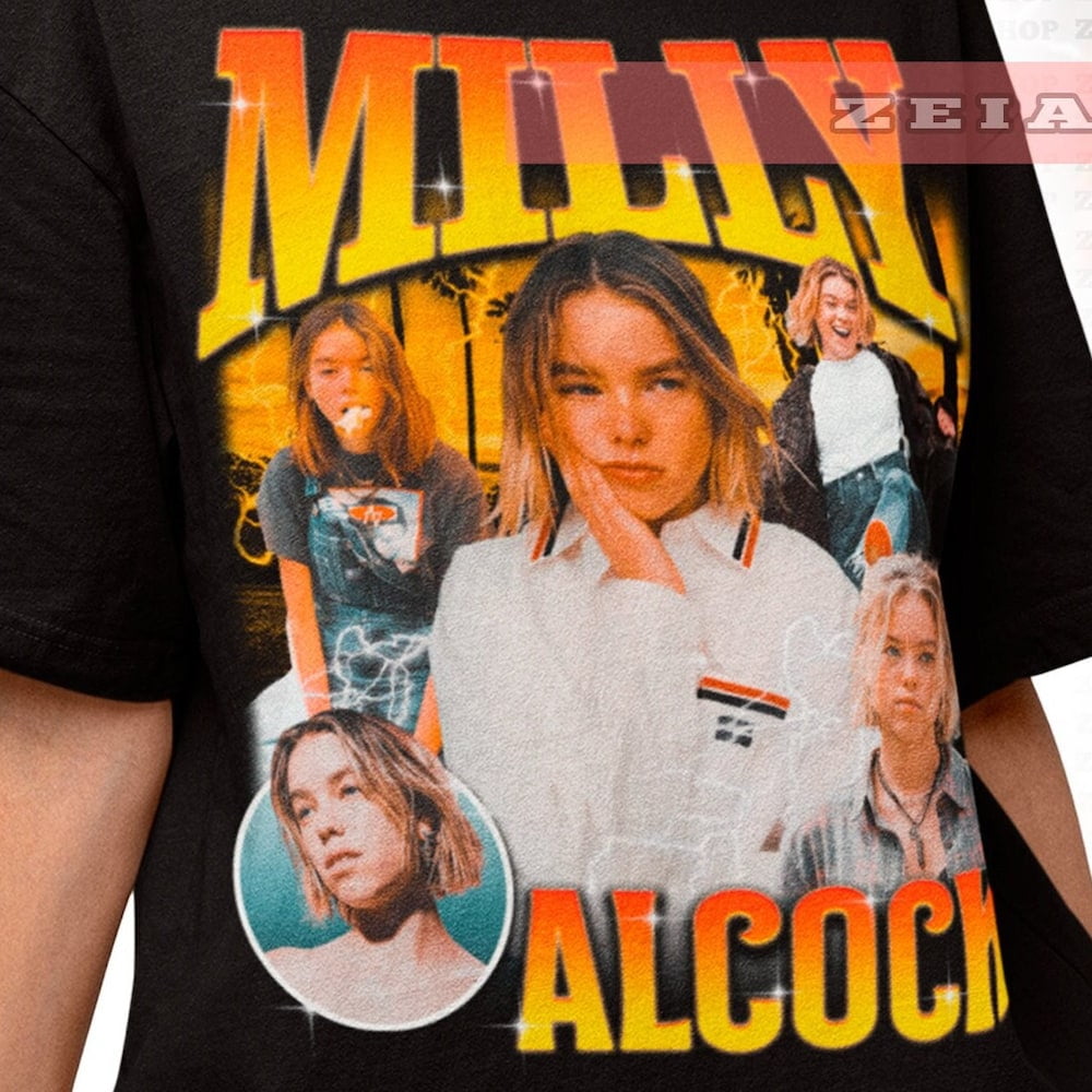 Milly Alcock Retro 90er Jahre T-Shirt - Milly Alcock & - Milly Alcock ...