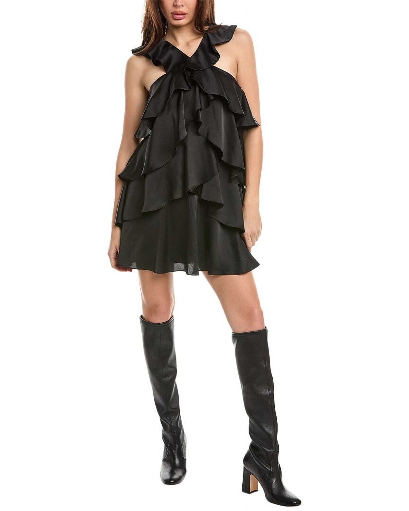 Milly womens Lexi Satin Mini Dress, 0, Black - Walmart.com