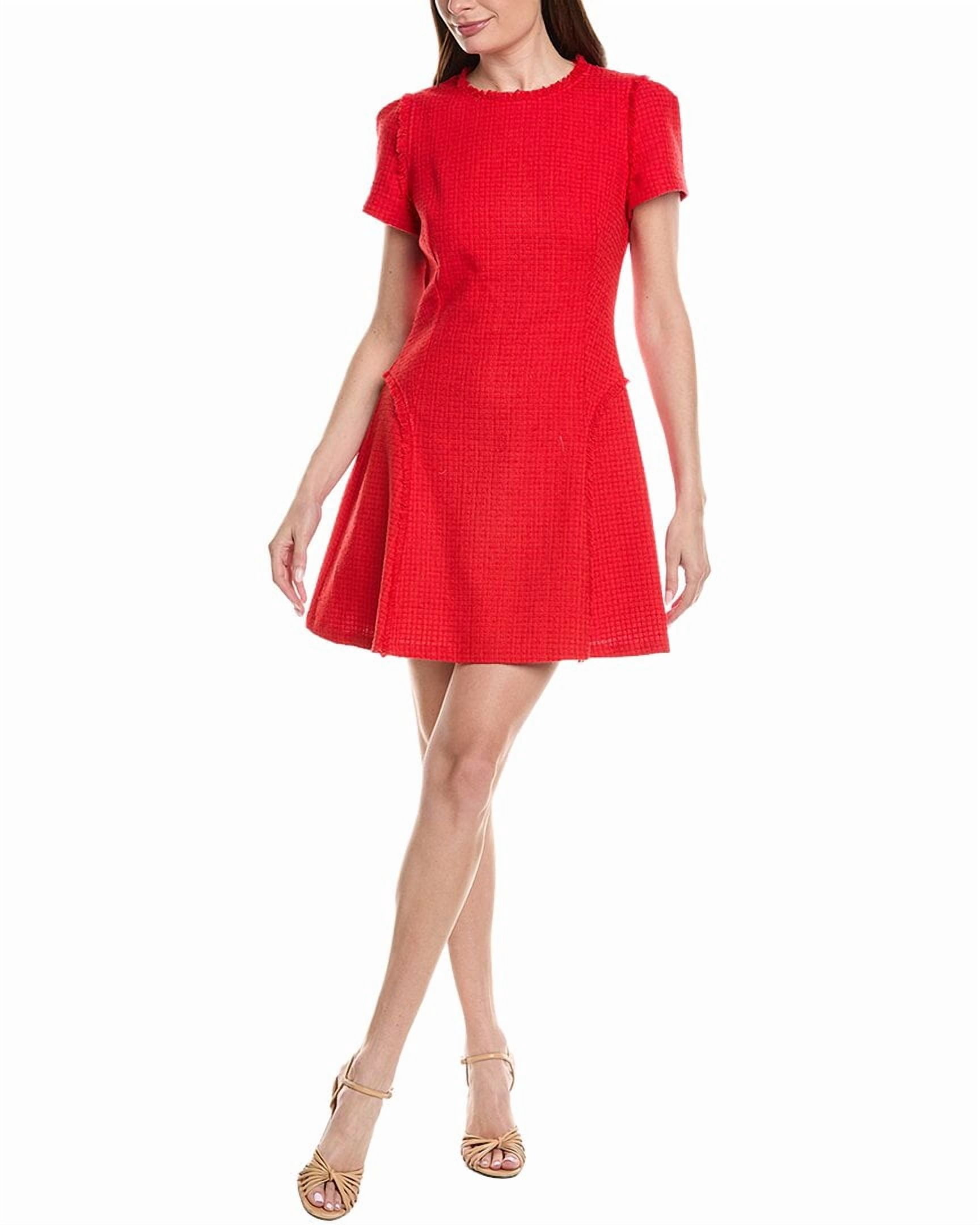 Milly womens Samara Boucle Mini Dress, 0, Red - Walmart.com