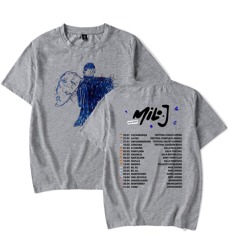 Milo J 2024 Tour Tshirt Merch pop graphics print Crewneck Unisex Trend ...