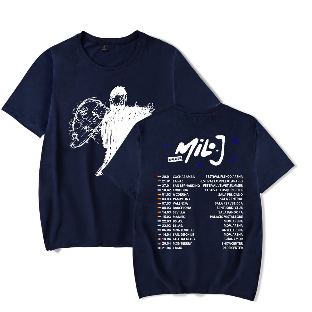 Milo J 2024 Tour Tshirt Merch pop graphics print Crewneck Unisex Trend ...