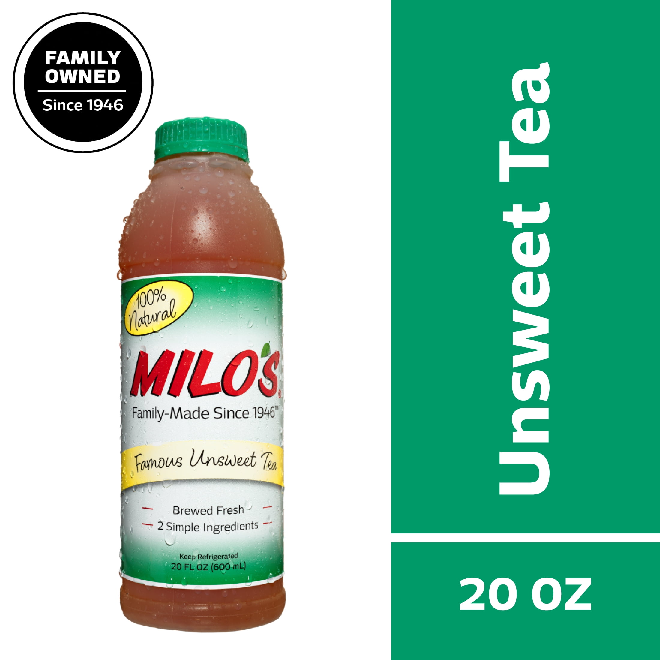 Milo’s Famous Unsweet Tea, 100% Natural, 20 Fl. Oz. Bottle - Walmart.com