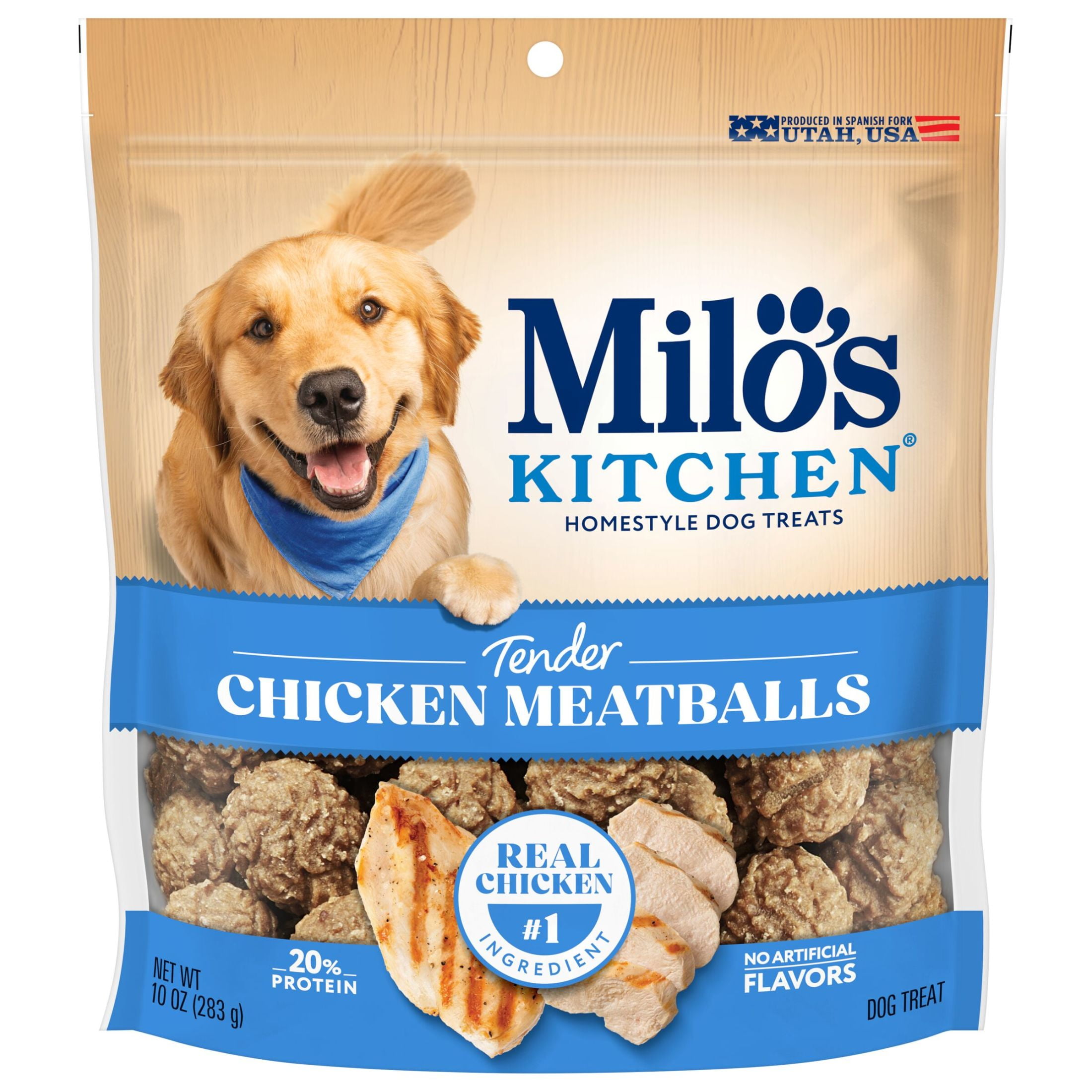 Milo's Kitchen Homestyle Chicken Meatballs Dog Treats, High Protein, No ...