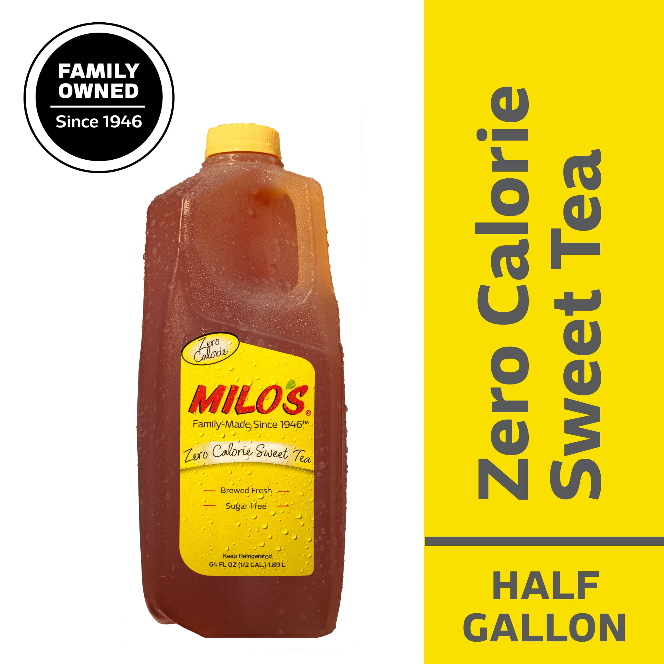 Milo's Zero Calorie Tea Half Gallon, Fresh Brewed Refrigerated Tea 64 ...