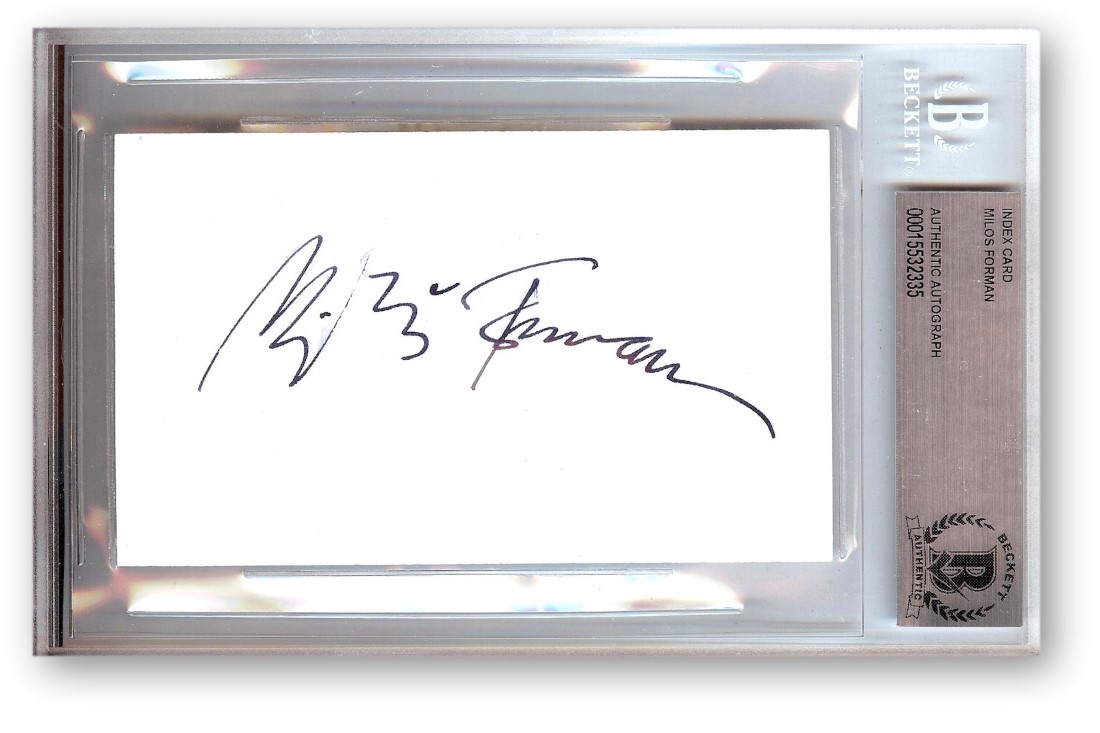 Milos Forman Signed Autographed Index Card Writer Director BAS 2335 ...