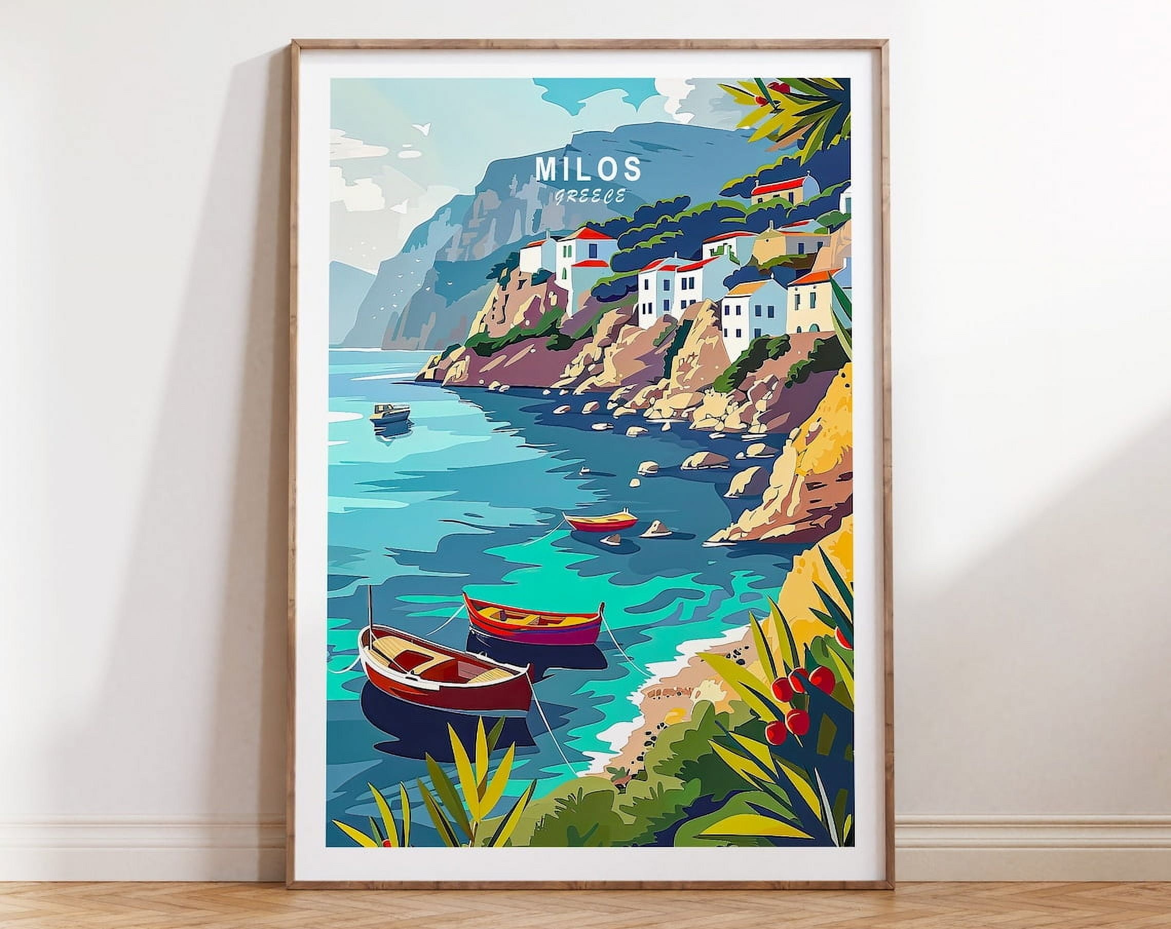 Milos Greece Travel Poster, Greece Wall Art, Milos Greece Coastal Print ...