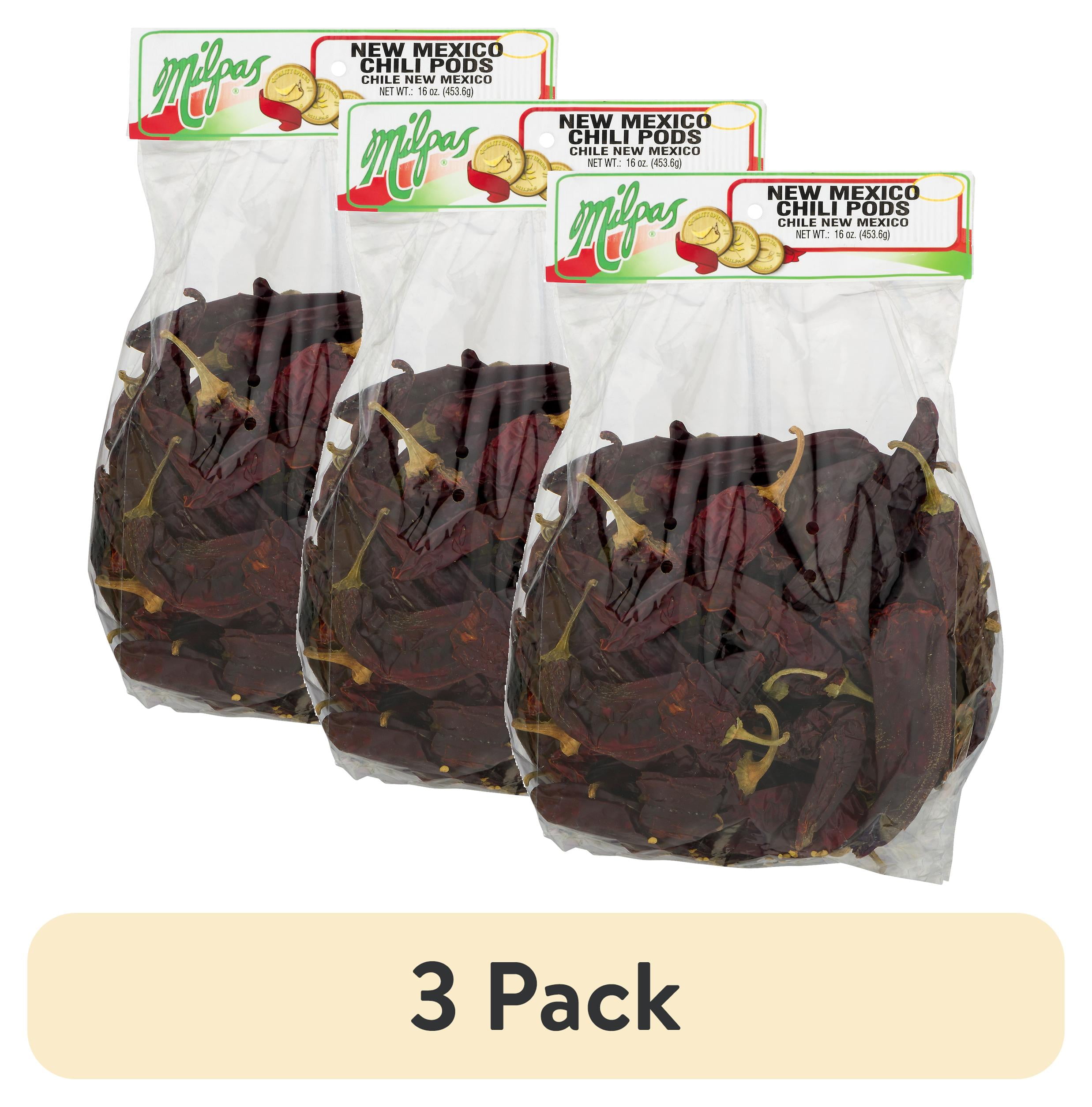 (3 pack) Milpas New Mexico Chili Pods, Dried, Inspected, and Packed in ...