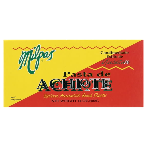 Milpas Pasta De Achiote cooking paste, packed in a family size 14oz ...