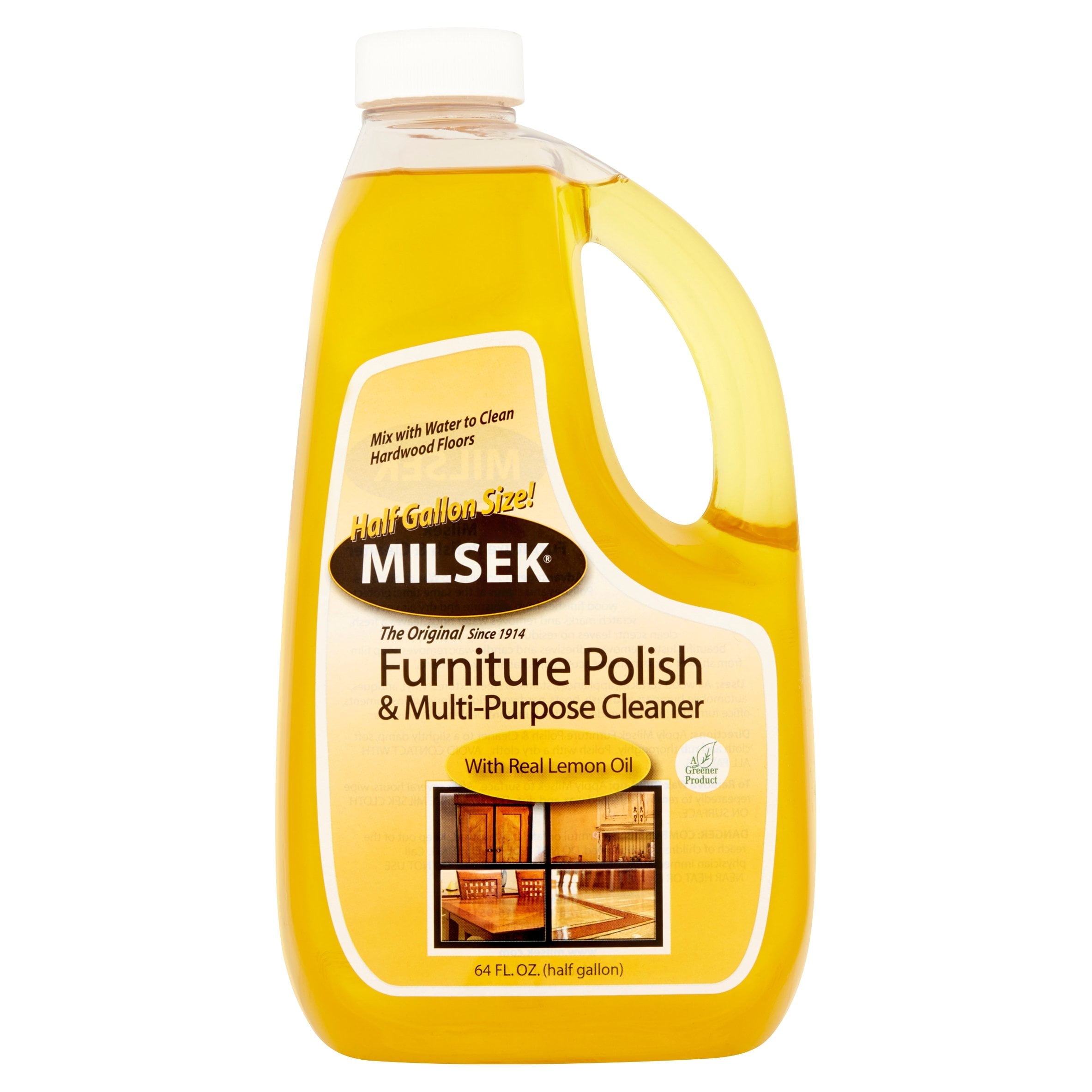 Milsek Furniture Polish, Multi-Purpose Cleaner with Real Lemon Oil, 64 ...