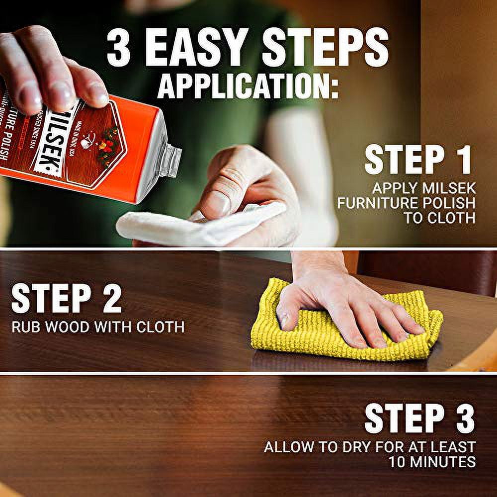 Milsek Furniture Polish and Wood Cleaner with Cinnamon Raspberry Scent ...
