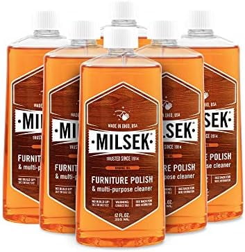 Milsek Furniture Polish and Wood Cleaner with Orange Oil - Multipurpose ...