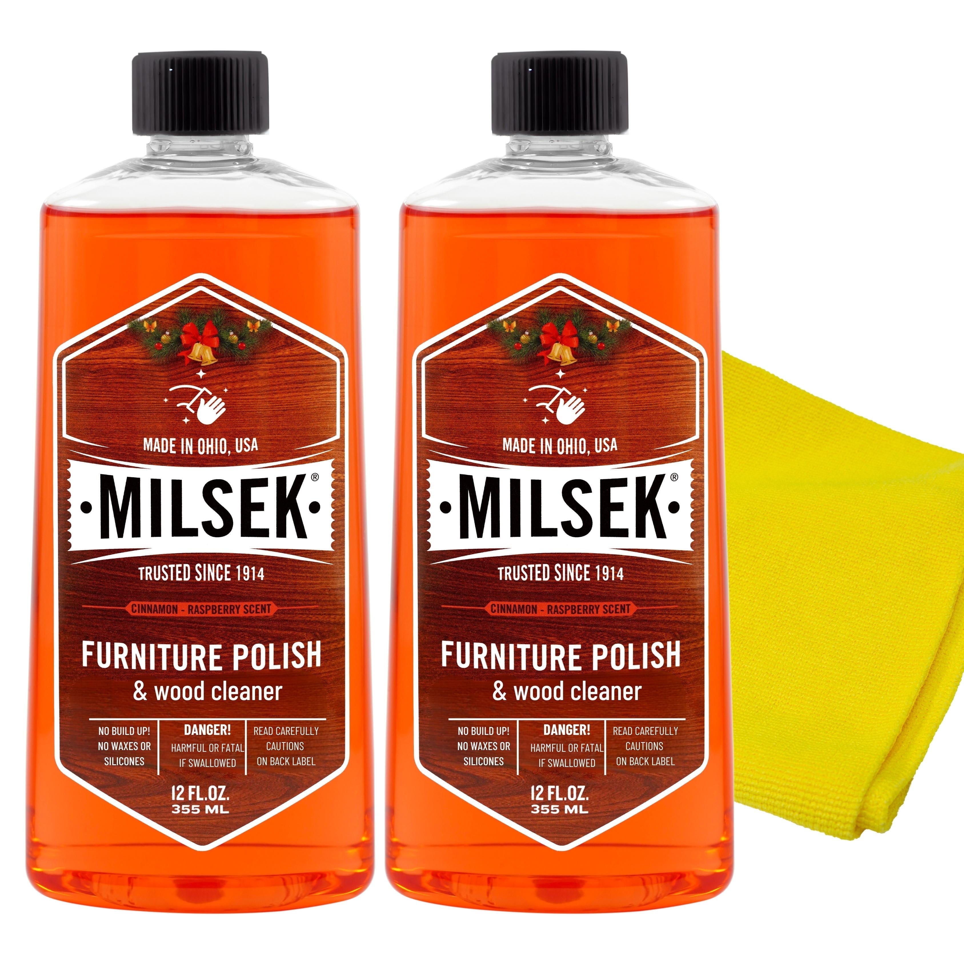 Milsek Furniture Polish and Wood Cleaner with Cinnamon Raspberry Scent ...