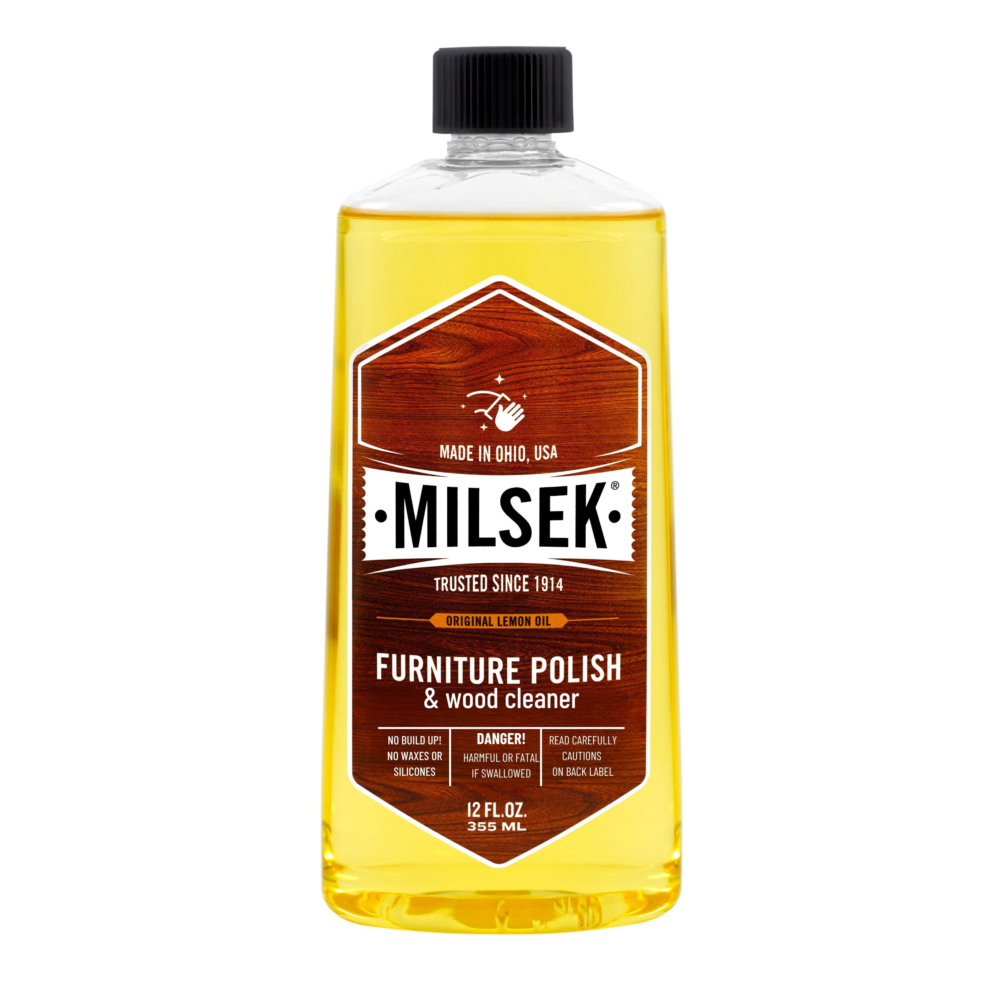 Milsek Furniture Polish and Wood Cleaner with Lemon Oil, 12-Ounce ...