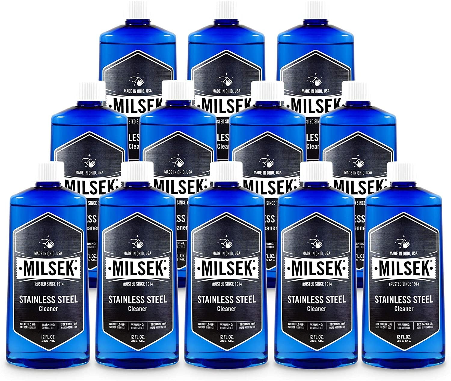 Milsek One Step Stainless Steel Cleaner, 12-Ounce, Pack of 12, SS-12 ...