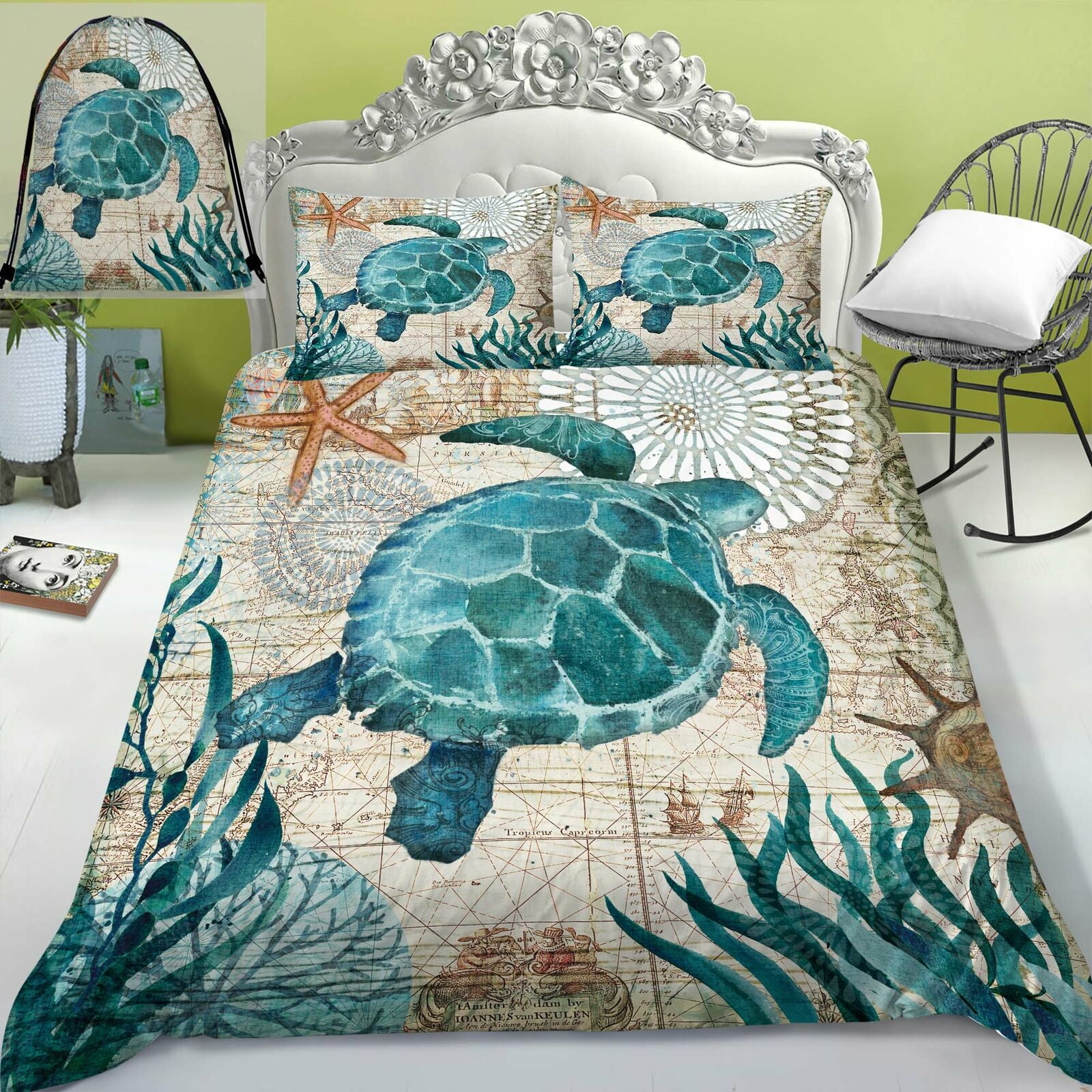 Milsleep Home Bedding Set Bedroom Decor Child Adult 3D Turtle Design ...