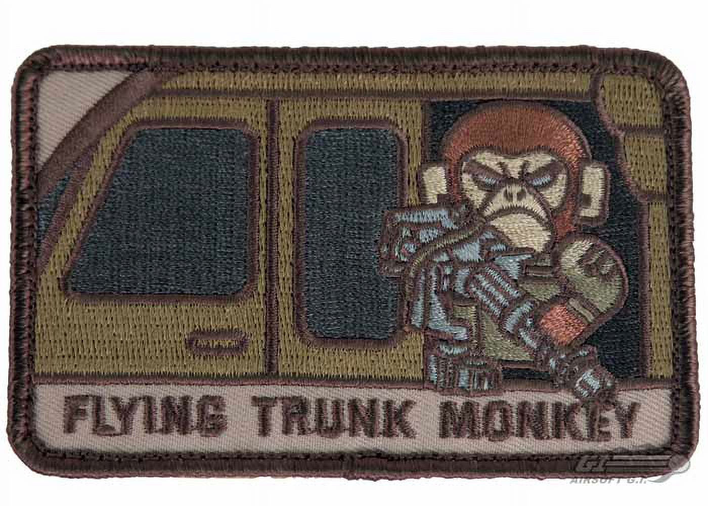 Milspec Monkey Mil-Spec Monkey Flying Trunk Monkey Hook and Loop Patch ( Desert ) Size: 3" x 4 ...