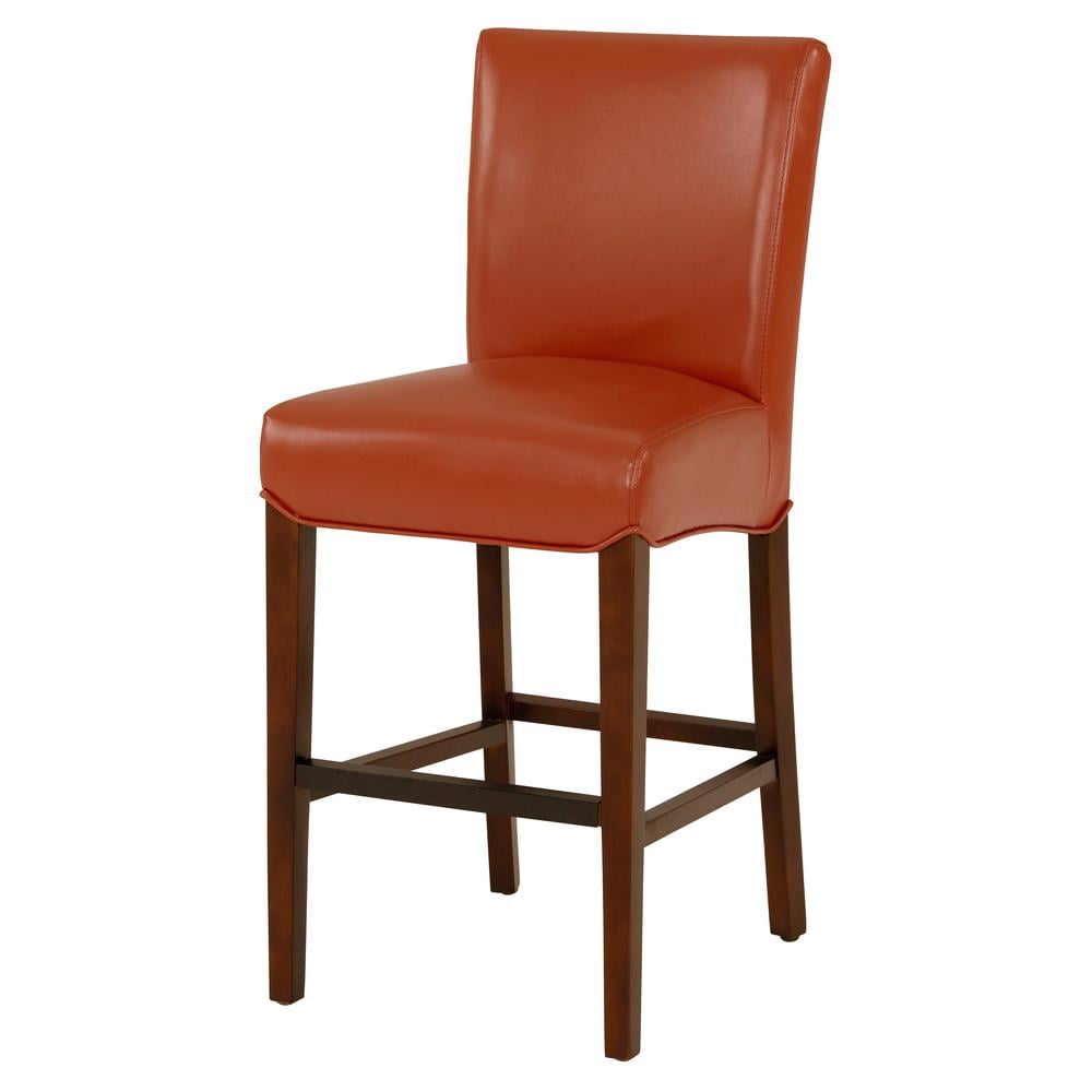 Milton Bonded Leather Counter Stool With Kickplate, Multiple Colors ...