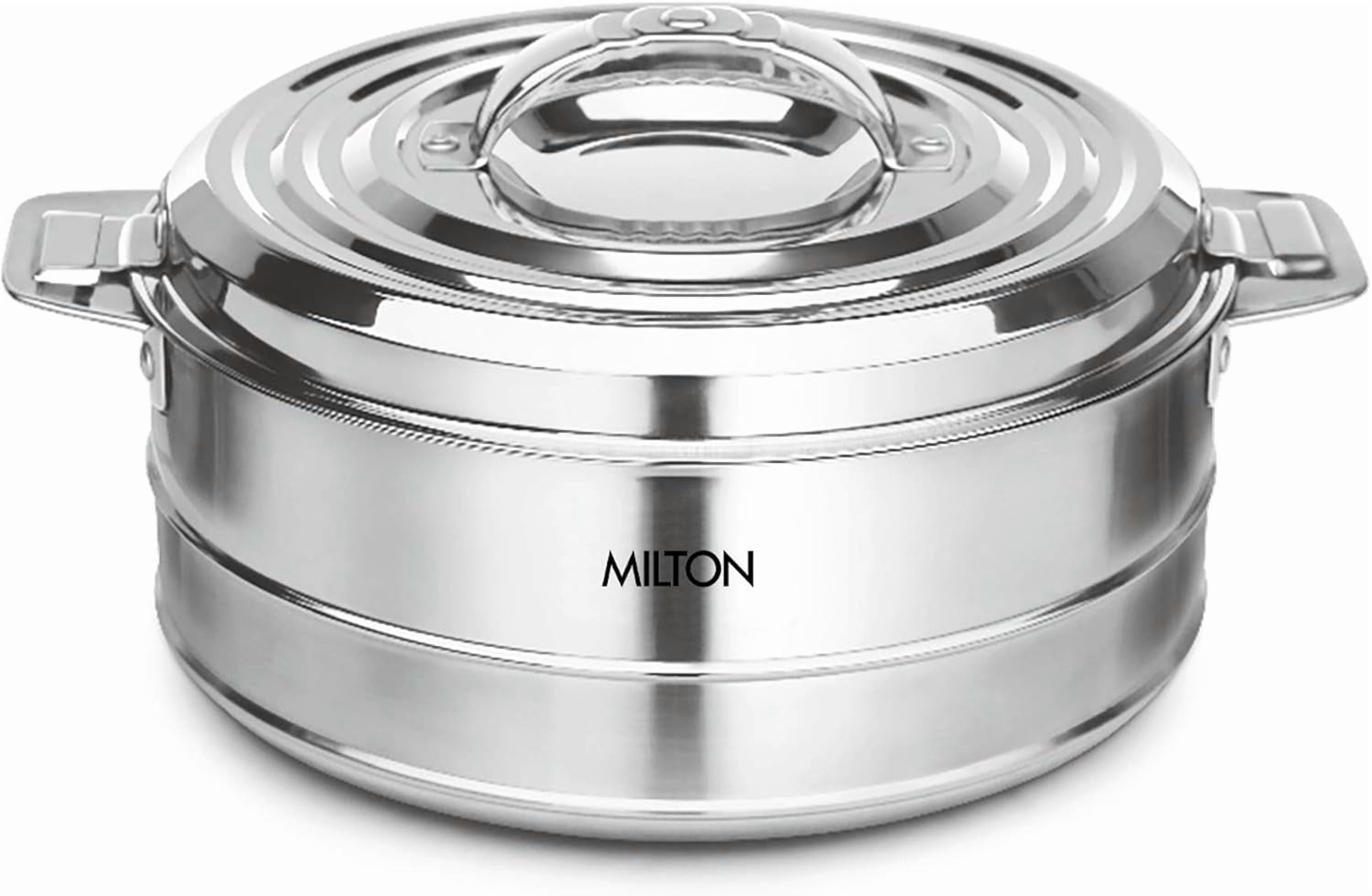 Milton Fortuner Insulated Keep Hot/Cold Thermo Stainless Steel Casseroles Silver, 2.5 Liter ...
