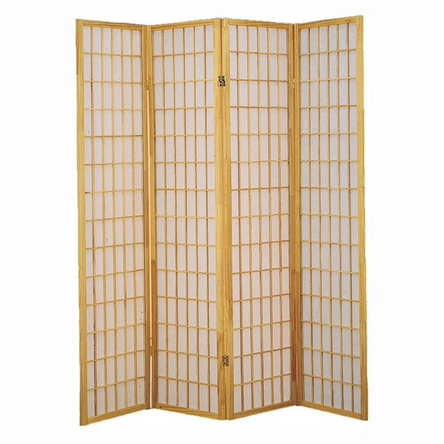 Milton Green Stars Dean 4-Panel Room Divider-Color:Natural - Walmart.com
