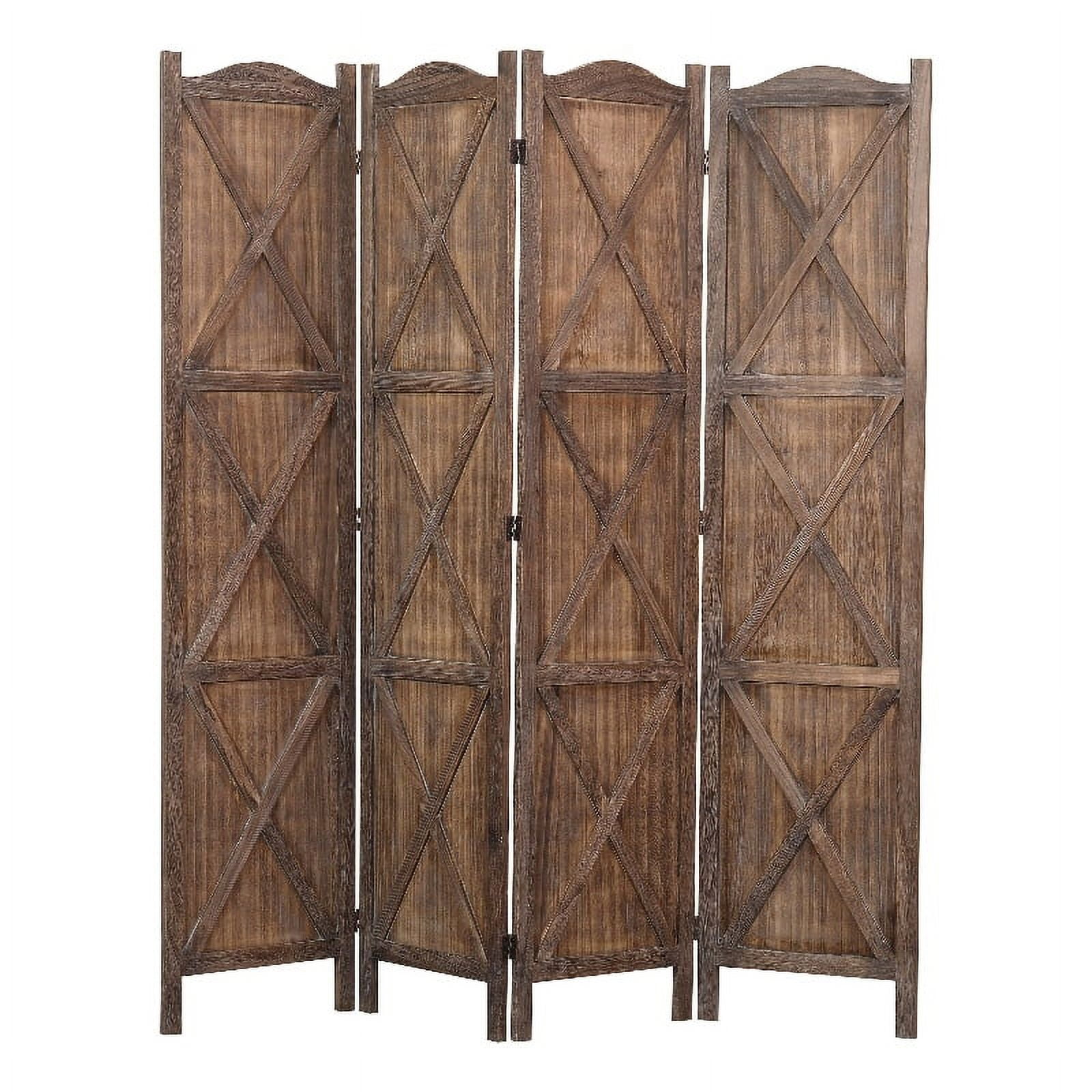 Milton Greens Stars Inc 4-Panel Farmhouse Wood Arch Room Divider in ...